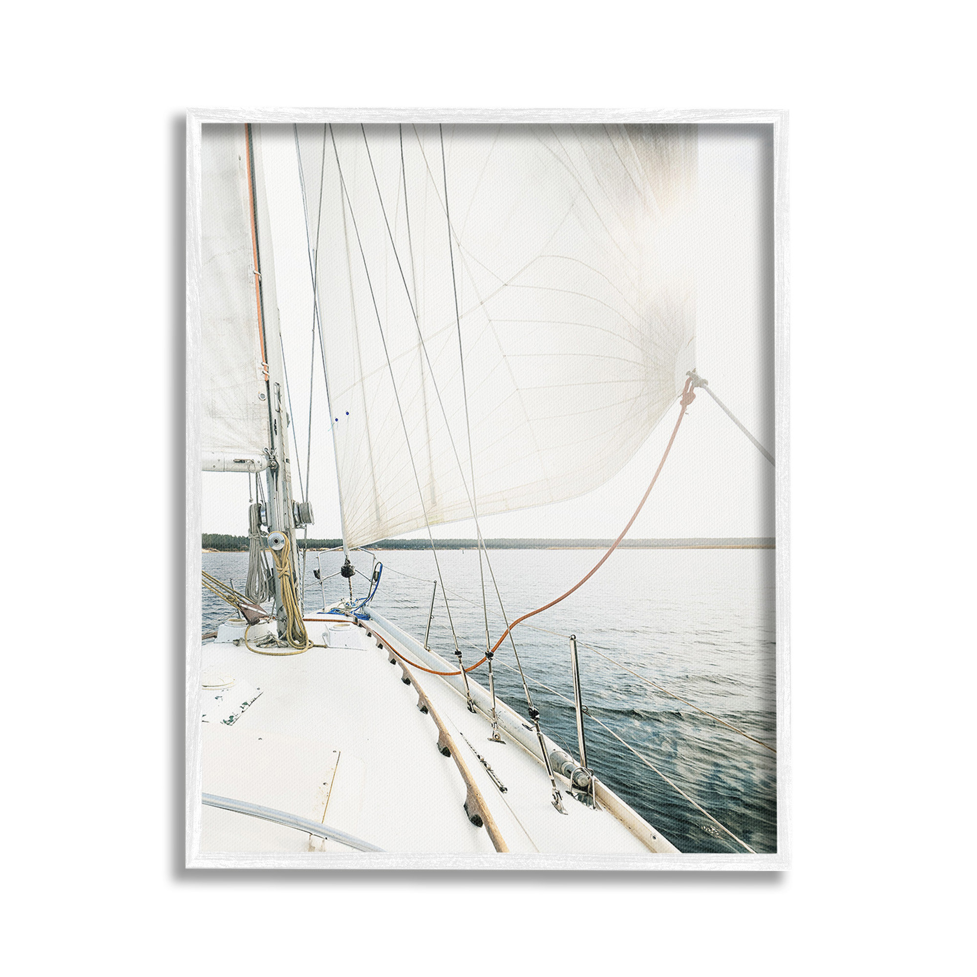 Stupell Industries Nautical Boat Mast View Framed Giclee Art by Sisi ...