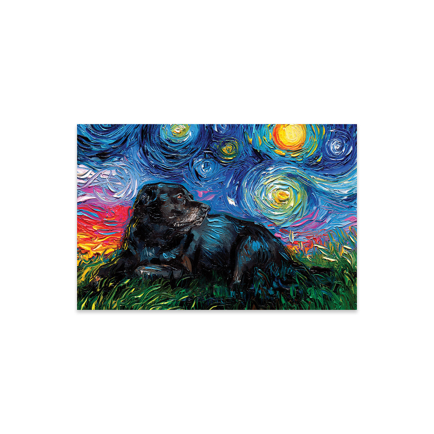 Winston Porter " Black Labrador Night V " by Aja Trier - Wayfair Canada