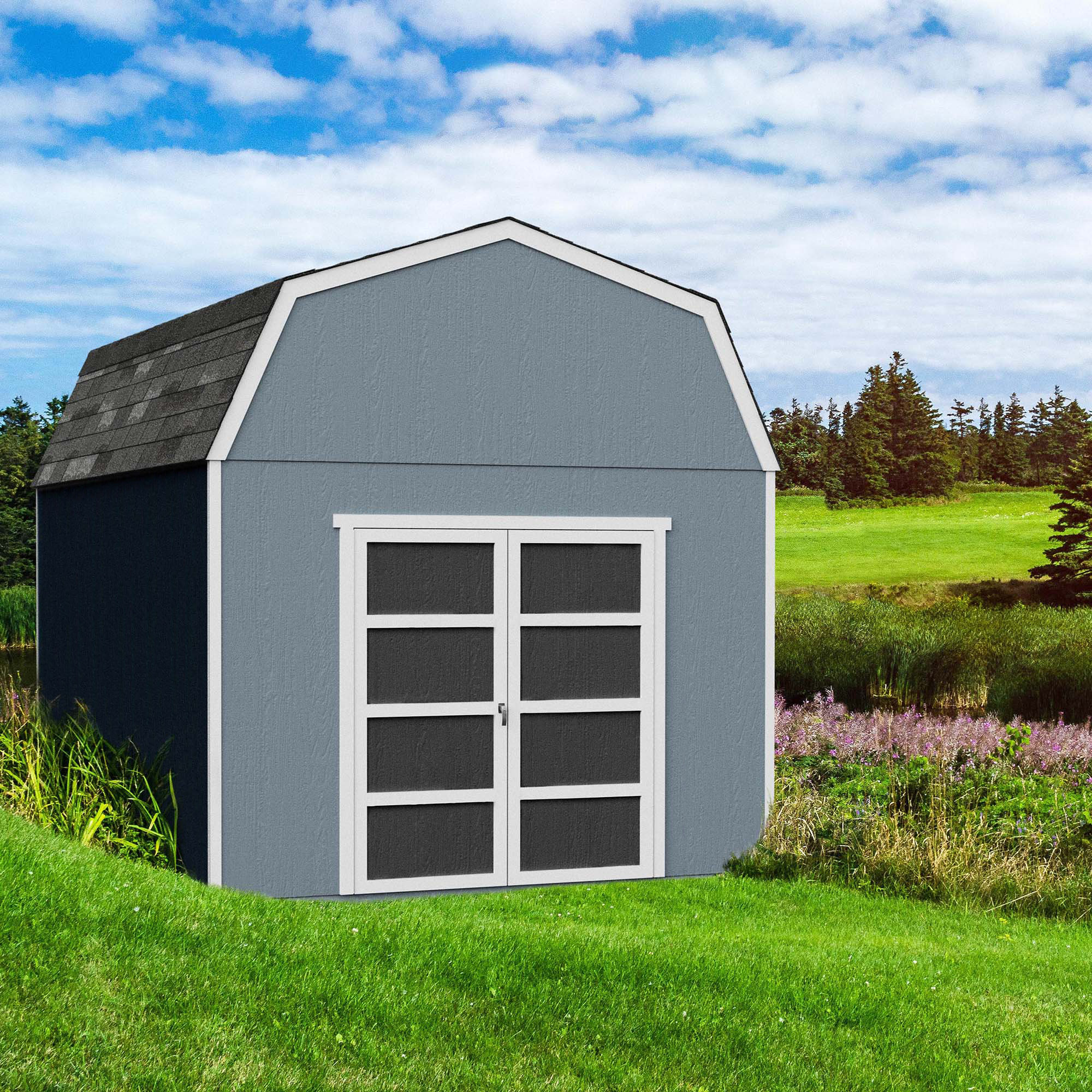 Handy Home Braymore 10 ft. W x 18 ft. D Wood Storage Shed With Floor ...