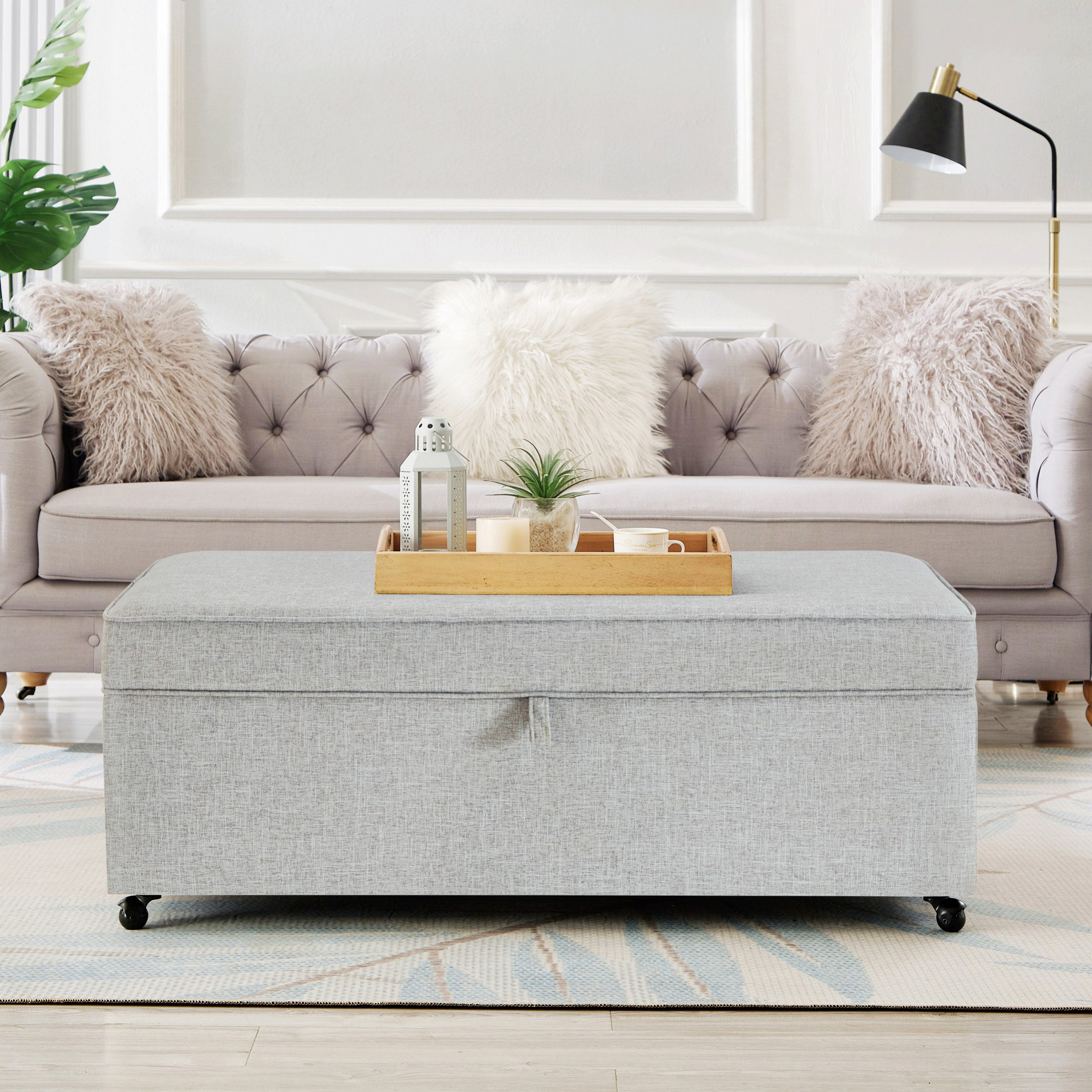 Hokku Designs Bench, Modern Large Comfort Bench With Storage, Modular ...