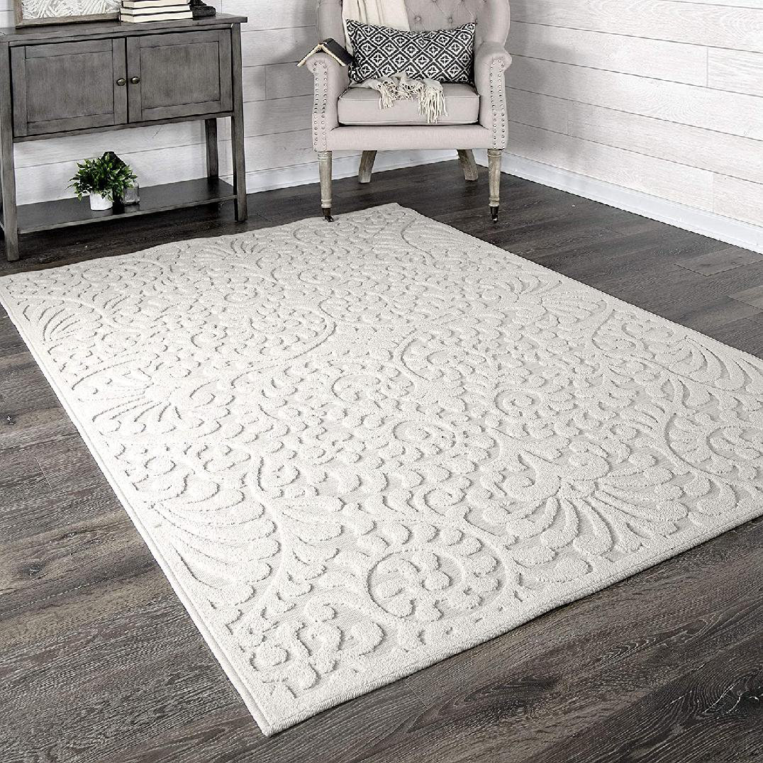 One Allium Way® Solid Color Machine Woven Rectangle 3'11" x 5'5 ...