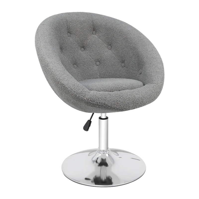 Mercer41 Antoinette Round Tufted Vanity Chair with 360 Swivel, Cute ...