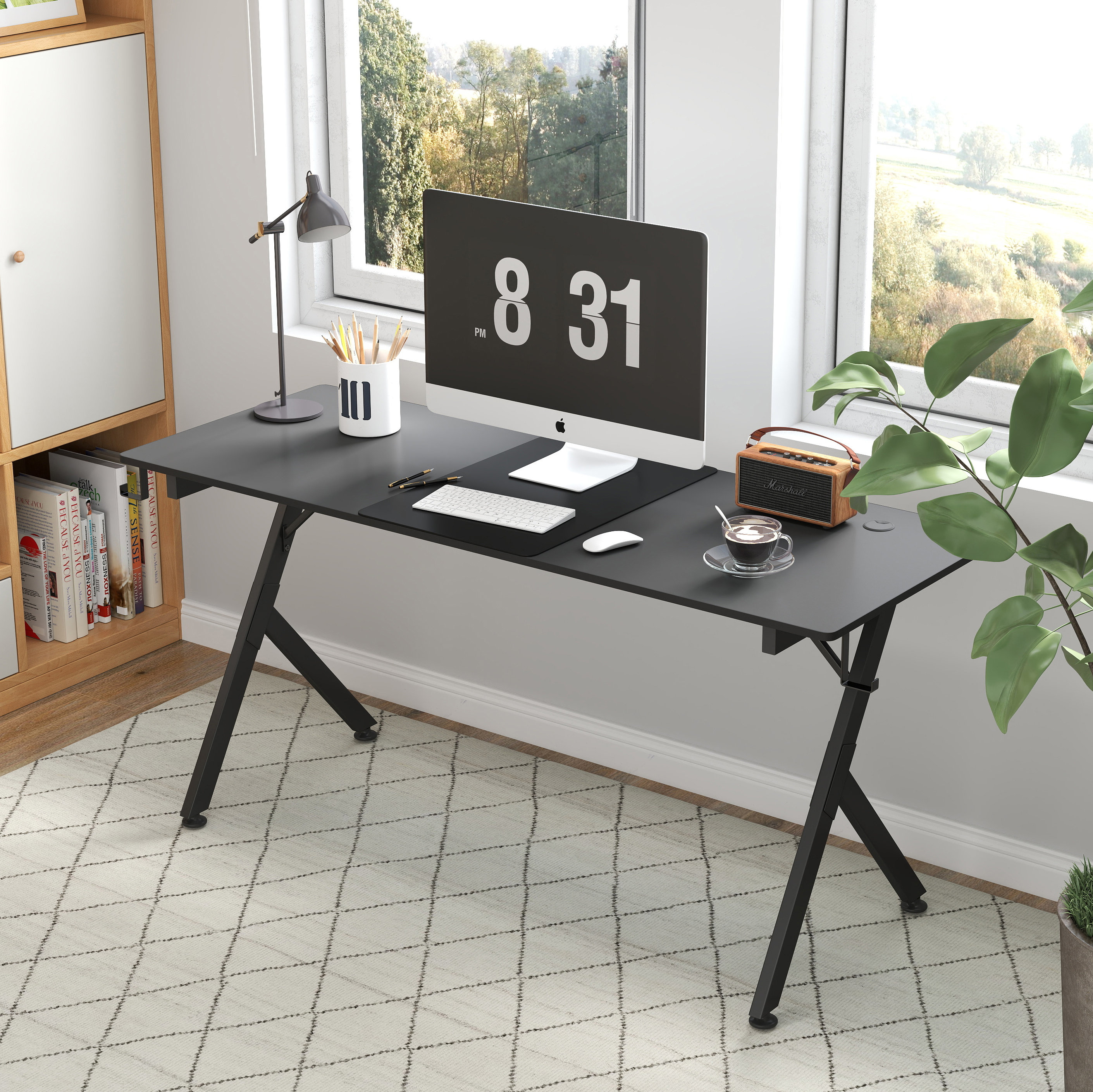 Inbox Zero 63-Inch Large Gaming Desk for Home – Spacious PC & Computer ...