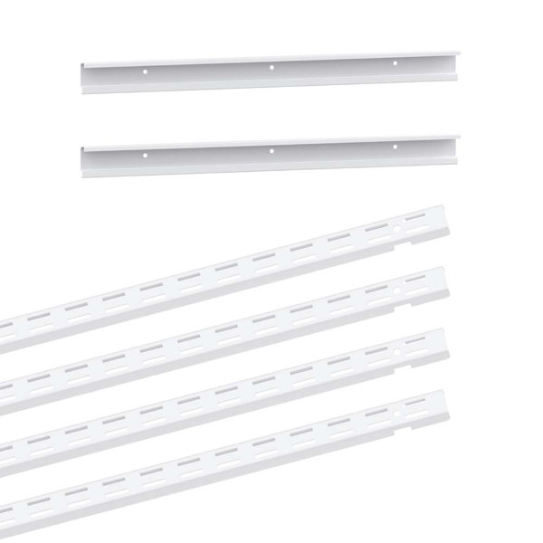 ClosetMaid ShelfTrack 24 in. Hang Track (2 Pieces) and 60 in. Standard ...