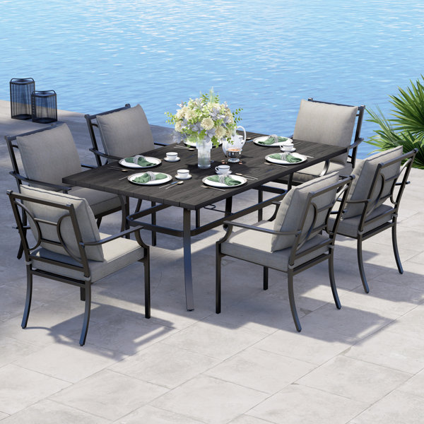 Red Barrel Studio® 6 - Person Square Outdoor Dining Set with Cushions ...