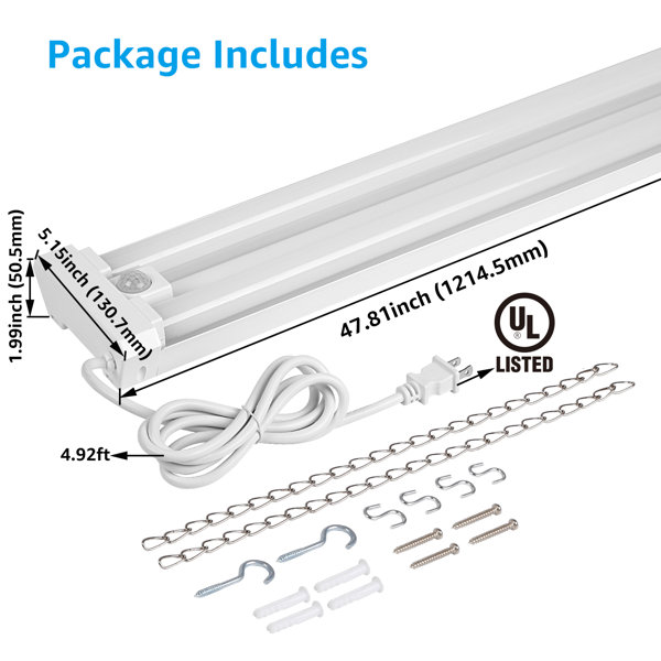 LEDVANS 4Ft Motion Sensor Led Shop Lights, 40W Linkable Utility Garage ...