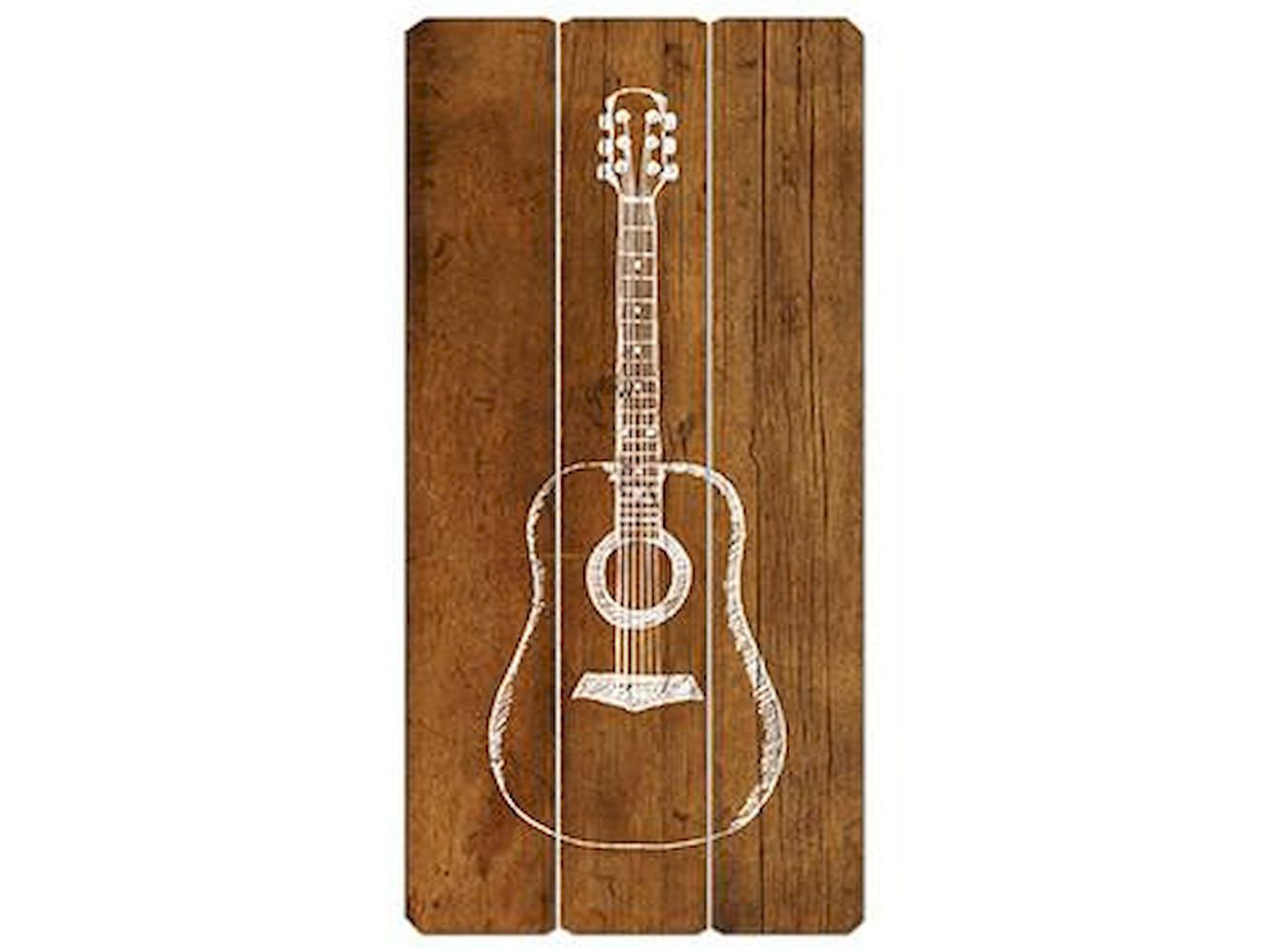Millwood Pines Guitar Wooden Sign Wall Décor | Wayfair