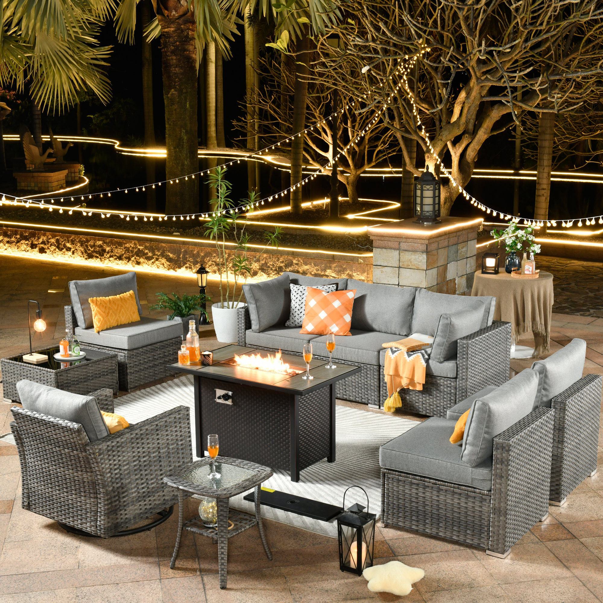 Latitude Run® Stehle 7 - Person Outdoor Seating Group with Cushions ...