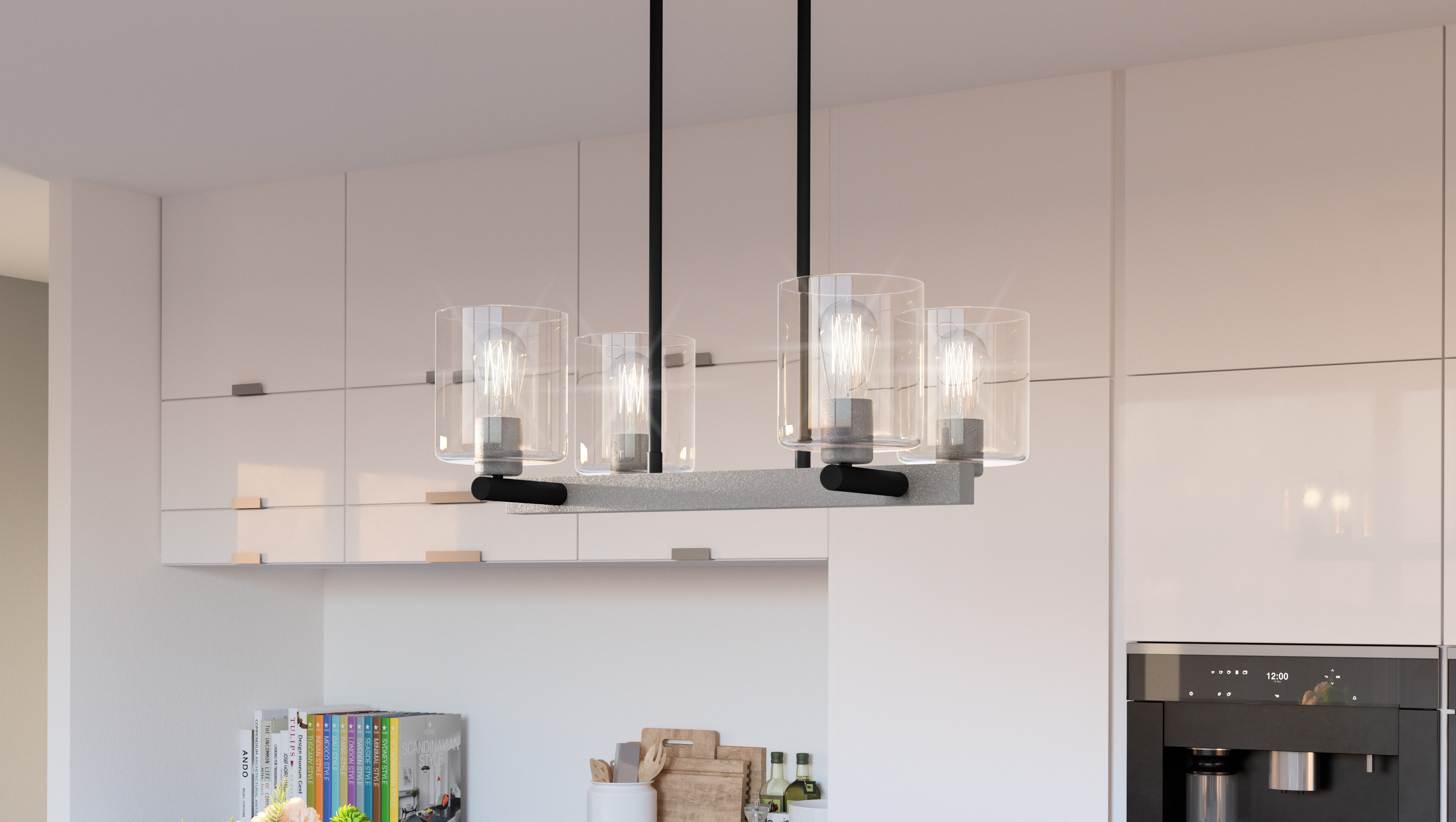 Gracie Oaks Panchuri 4-Light Matte Black Island Light - Wayfair Canada