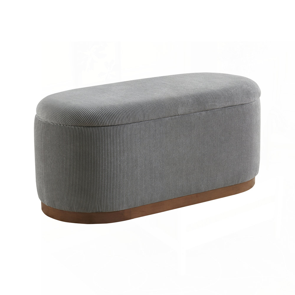 Hokku Designs Comfortable Foam Cushioned Storage Bench with Corduroy ...