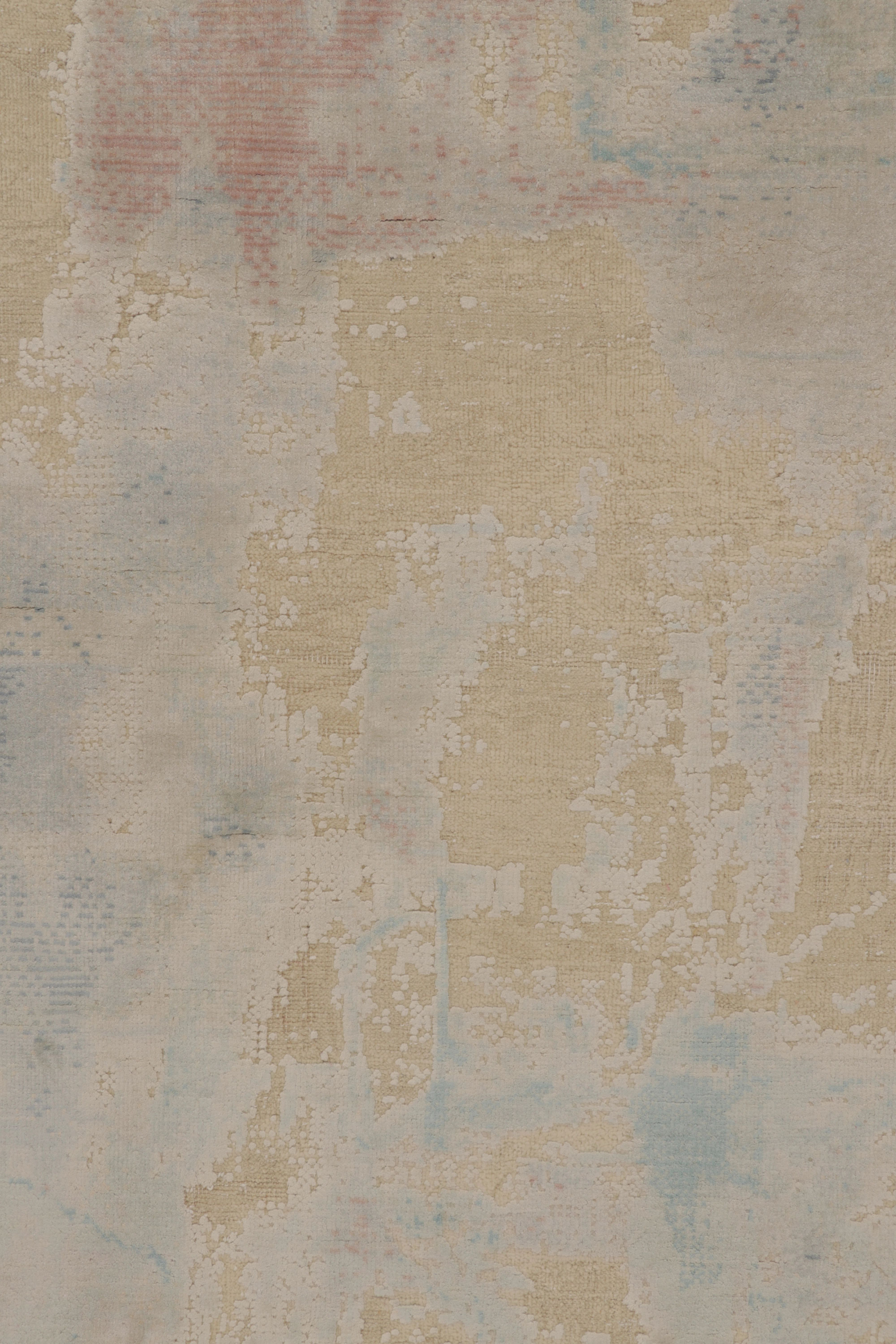 Rug & Kilim’S Modern Abstract Rug, Ice Blue Painterly Patterns Over ...