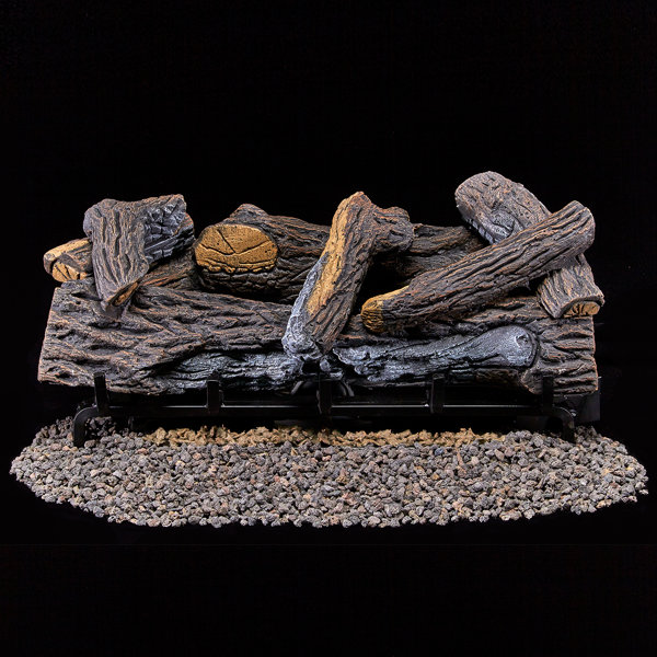 Duluth Forge Ventless Dual Fuel Gas Log Set Stacked Oak, 33,000 BTU ...