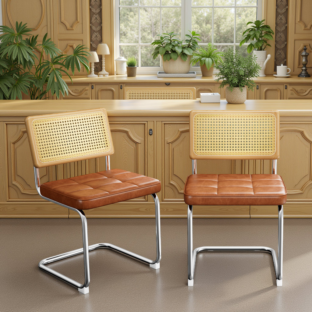 Corrigan Studio® Mid-Century Modern Rattan Dining Chairs (Set of 4 ...