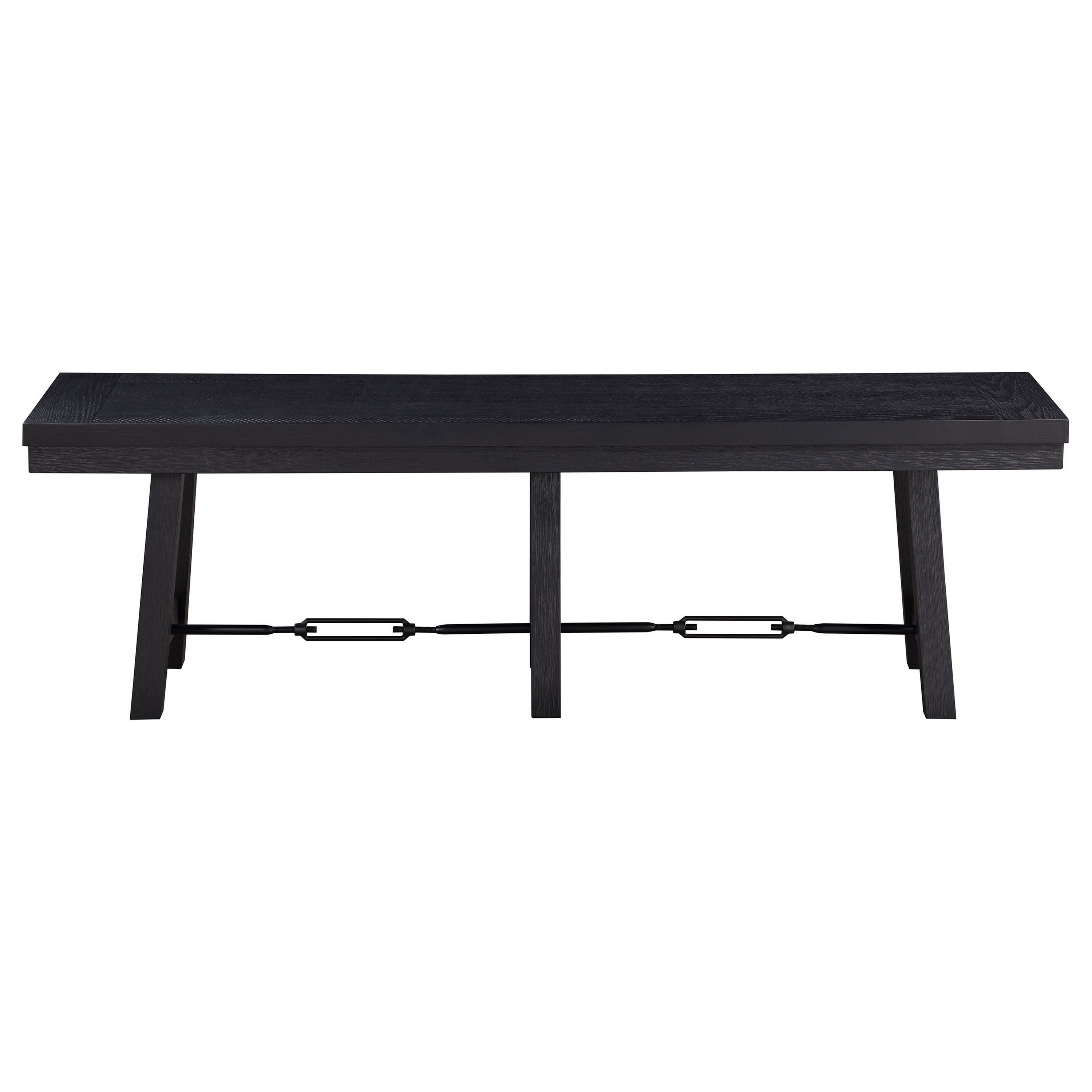 Benjara Brar 60 Inch Bench, Trestle Braced Base Design, Black Asian ...