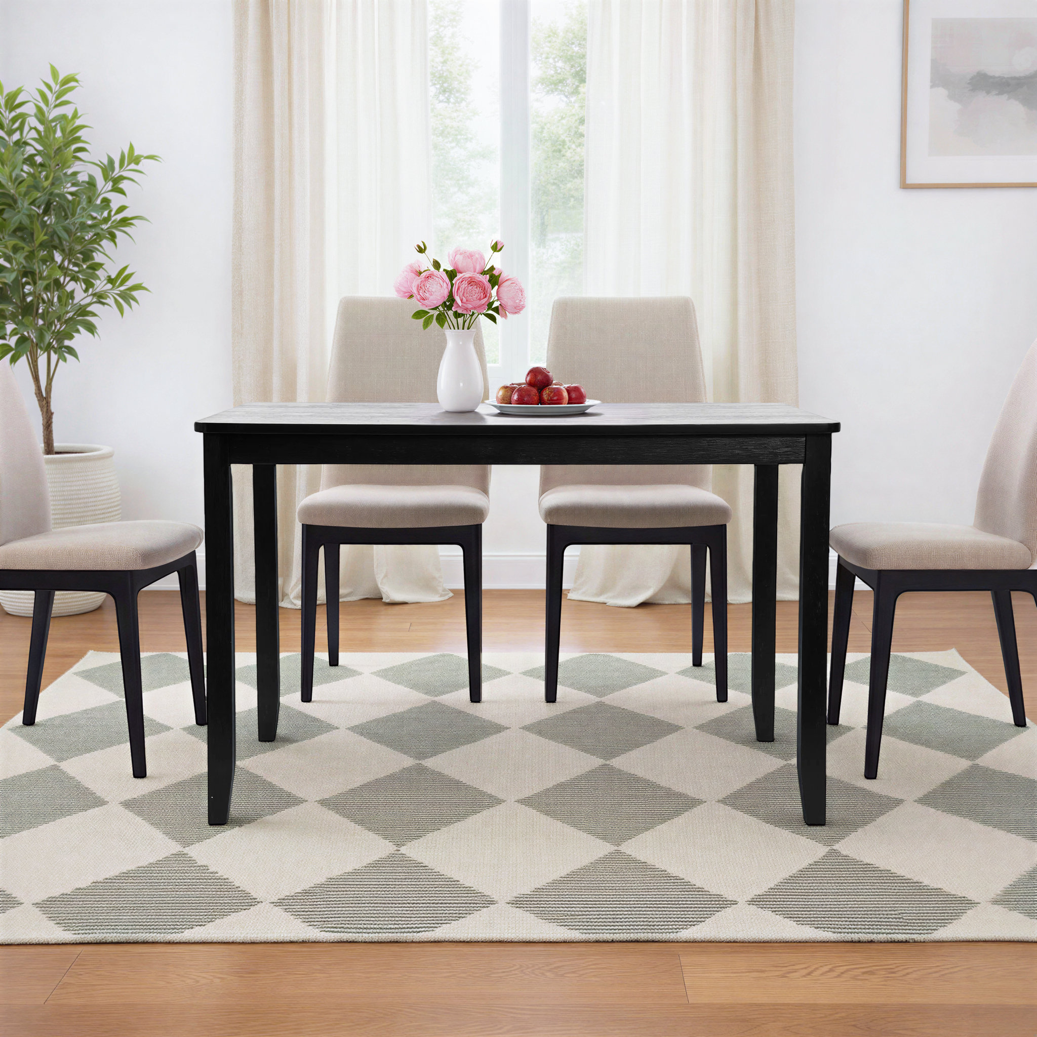 Gracie Oaks Majidah Rectangular 47.2'' L x 29.3'' W Dining Table ...