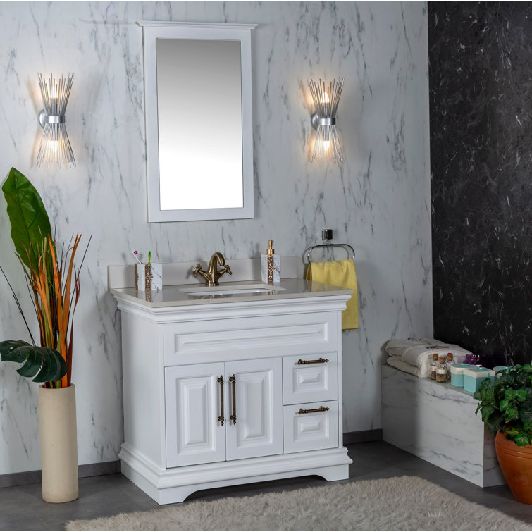 Rosalind Wheeler Chaniyah 900mm Free-standing Standard Single Vanity ...