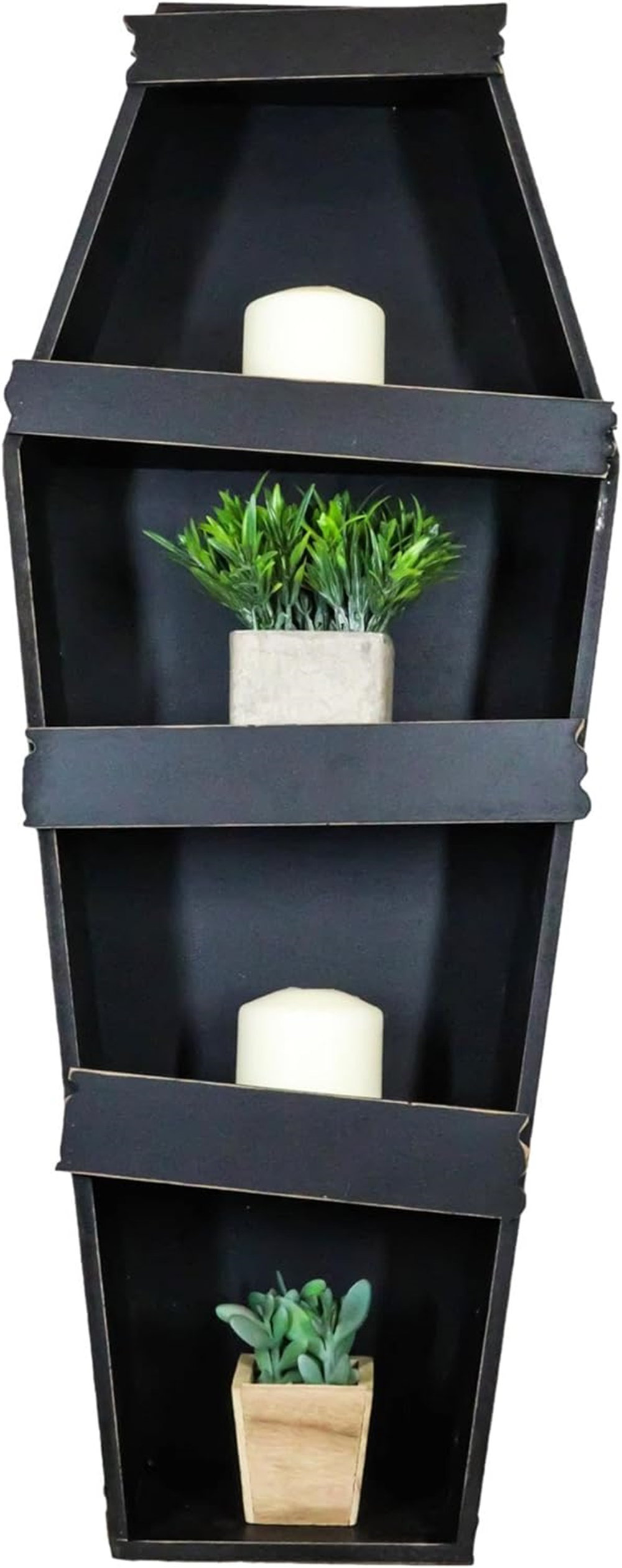 Latitude Run® Gothic Graveyard Light Duty Black Coffin Casket Cabinet ...