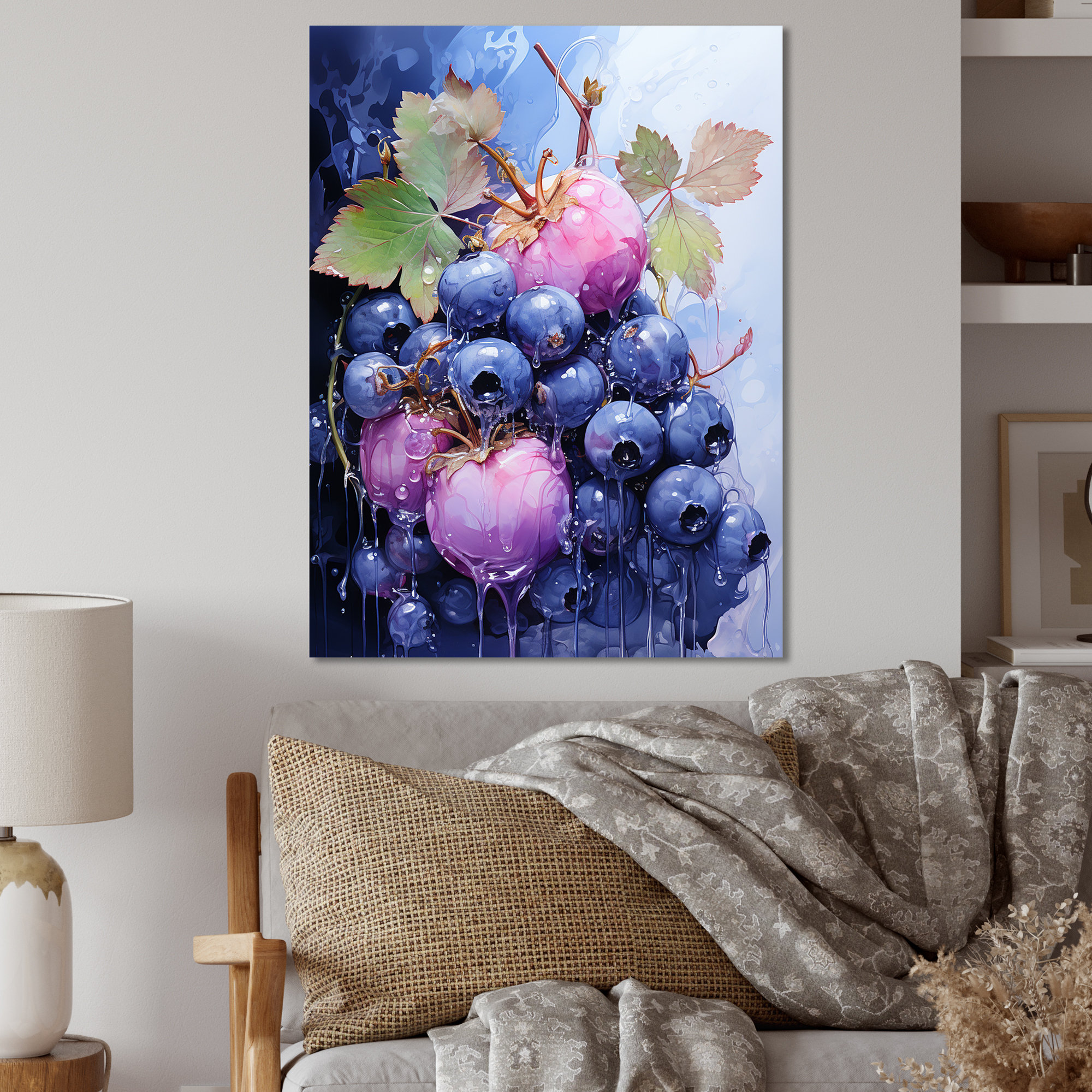 Gracie Oaks Ballet Blueberry Fruit Serenade II - Fruits Metal Wall Art ...
