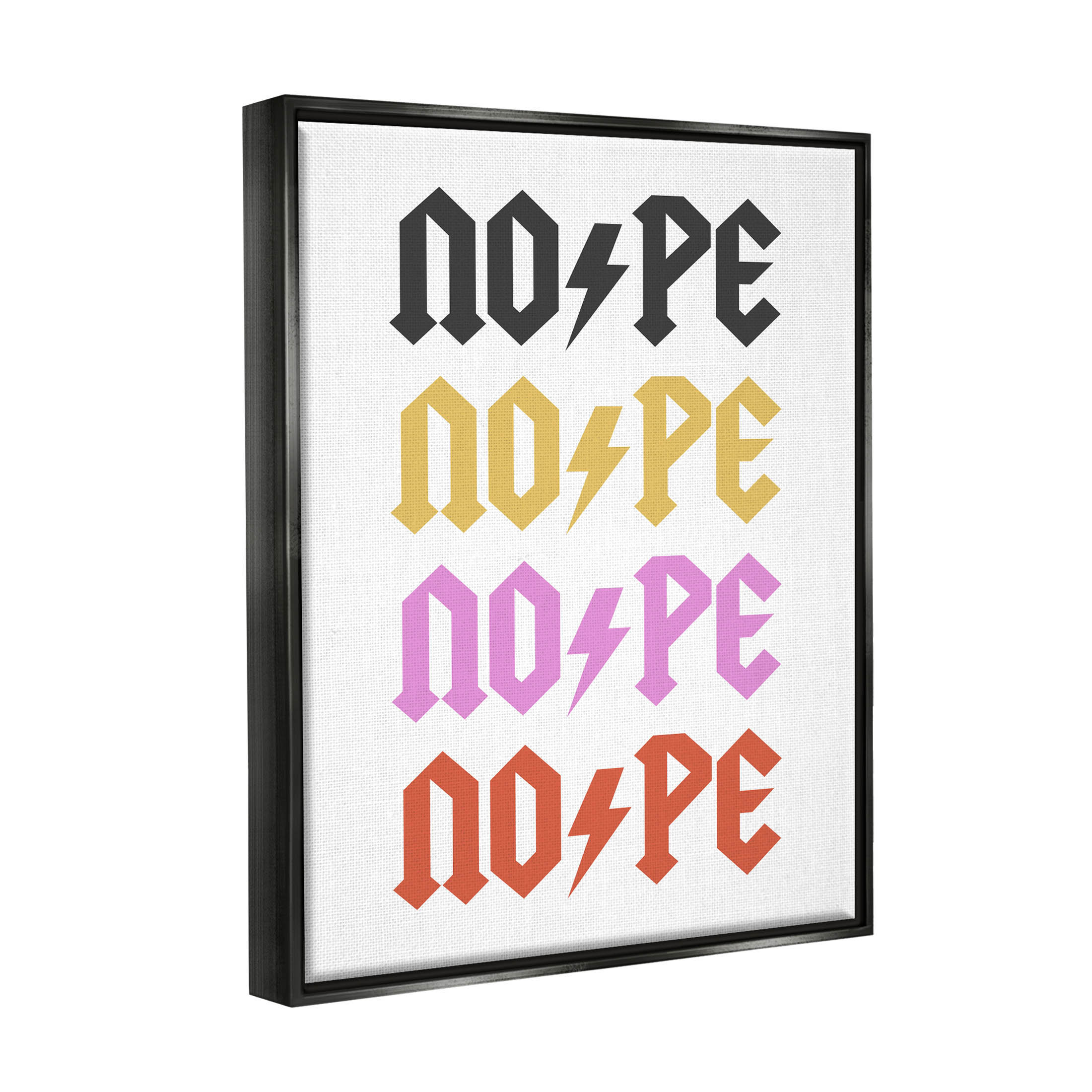 Trinx Nope Thunder Bold Symbol Phrase Floater Canvas Wall Art By ...