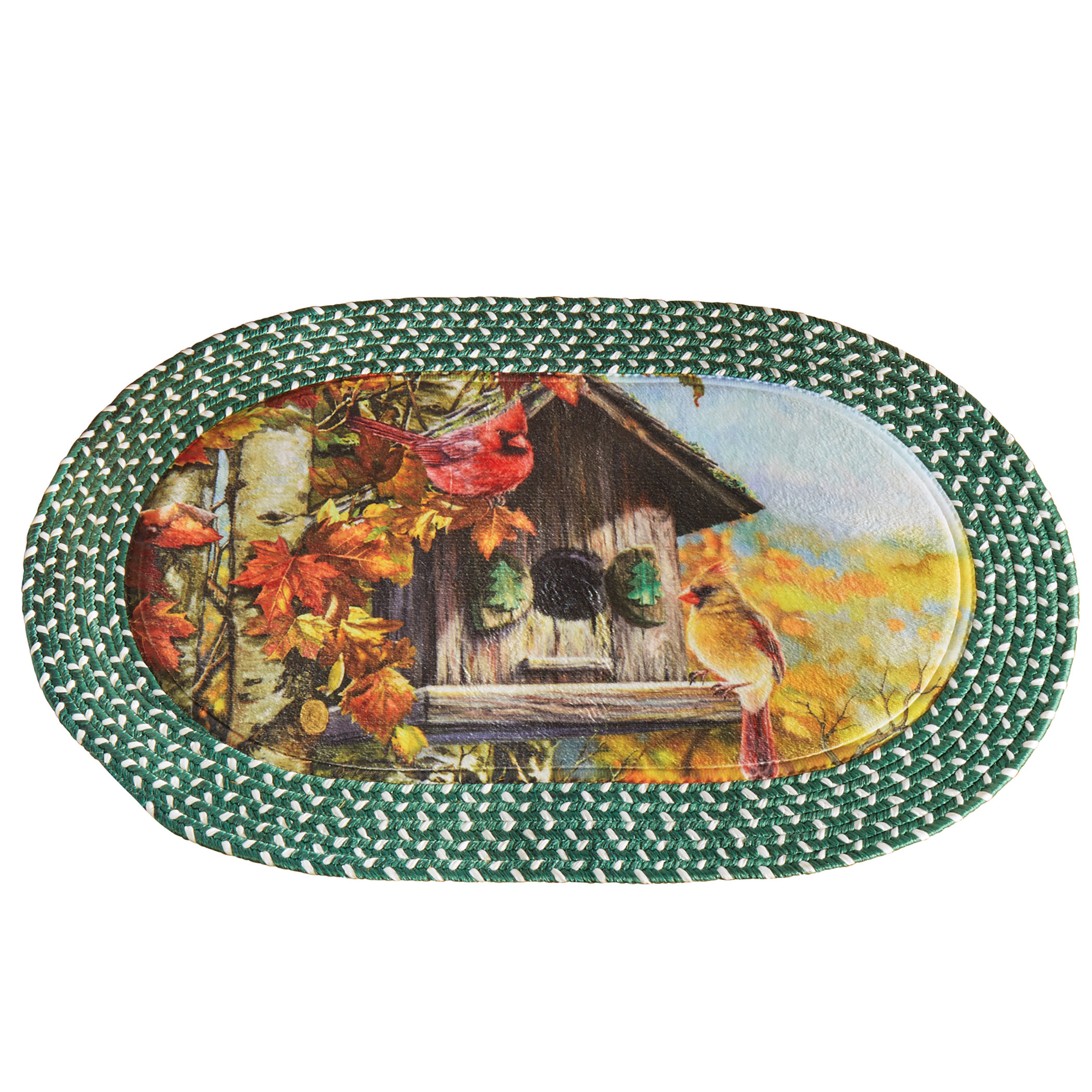 The Holiday Aisle® Jaswiry Home Sweet Home Birdhouse Braided Accent Rug ...