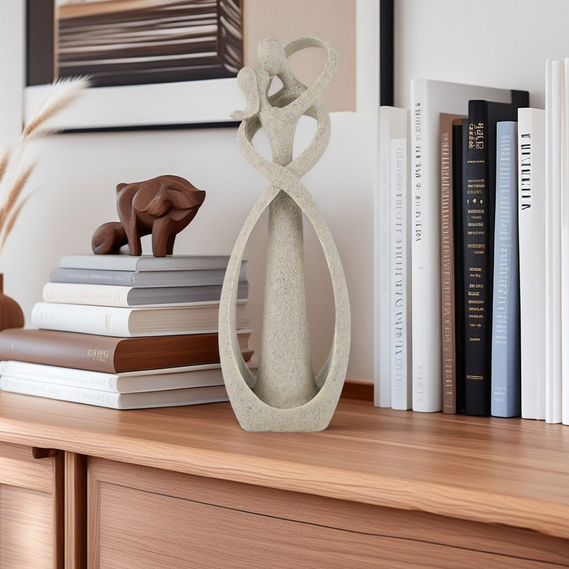 Wrought Studio™ Abstract Sculpture Kissing Lovers Resin Statues | Wayfair