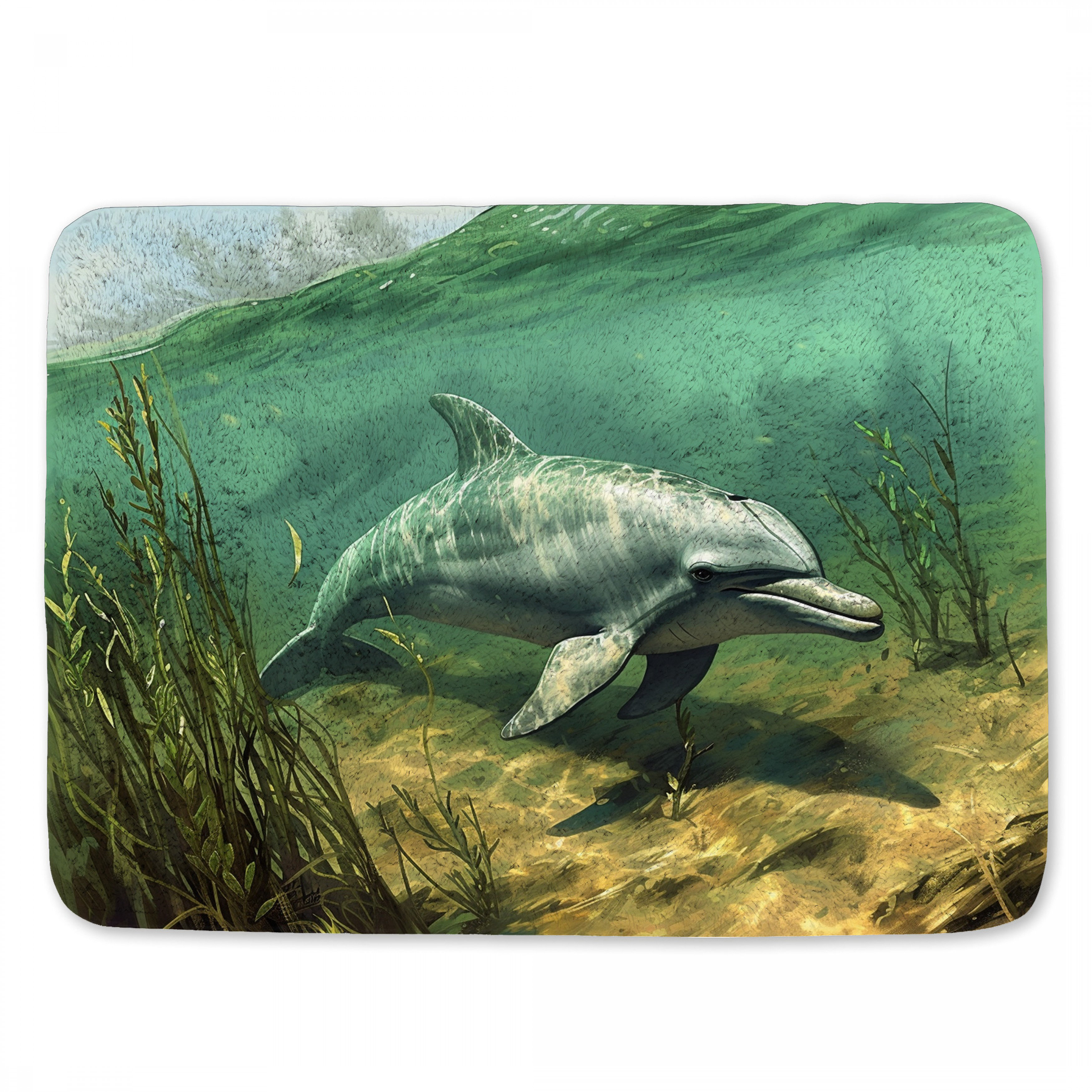 East Urban Home Dolphin Bath Mat Marine Life Bathroom Decor Coastal ...