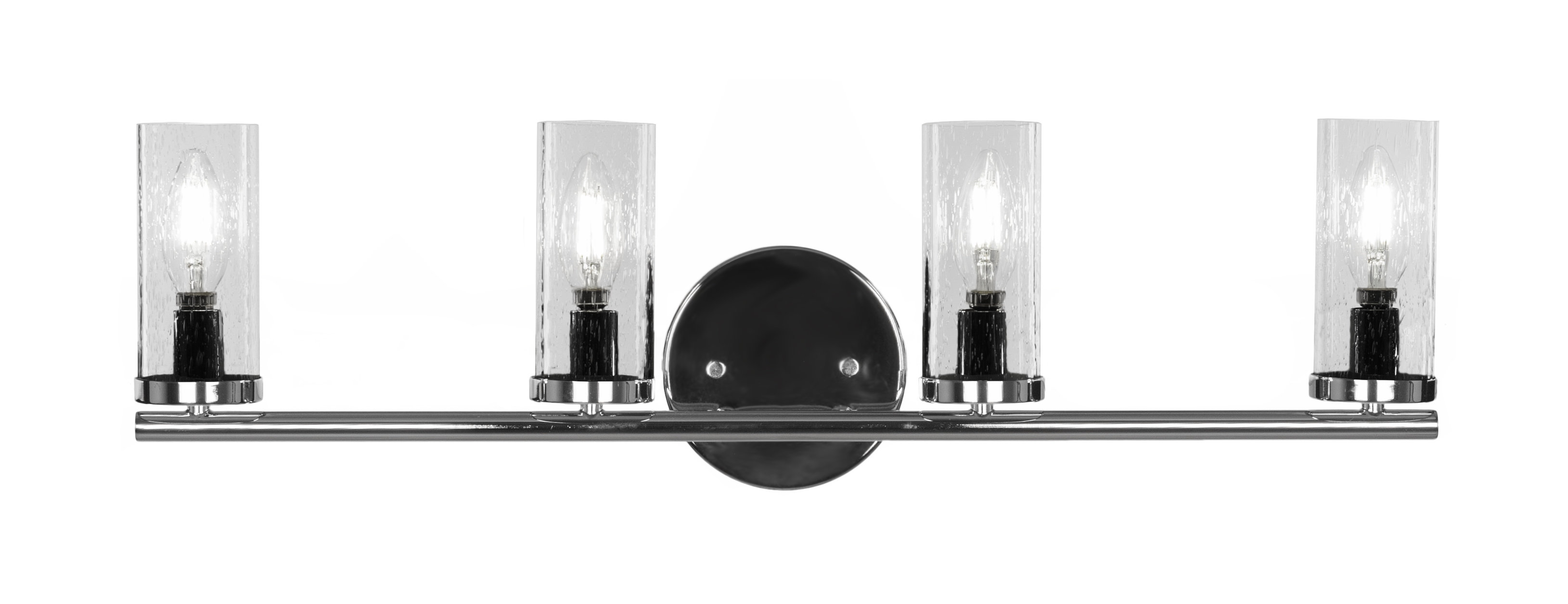 Latitude Run® Trinity 4 Light Bath Bar Shown 2.5” Clear Bubble Glass ...