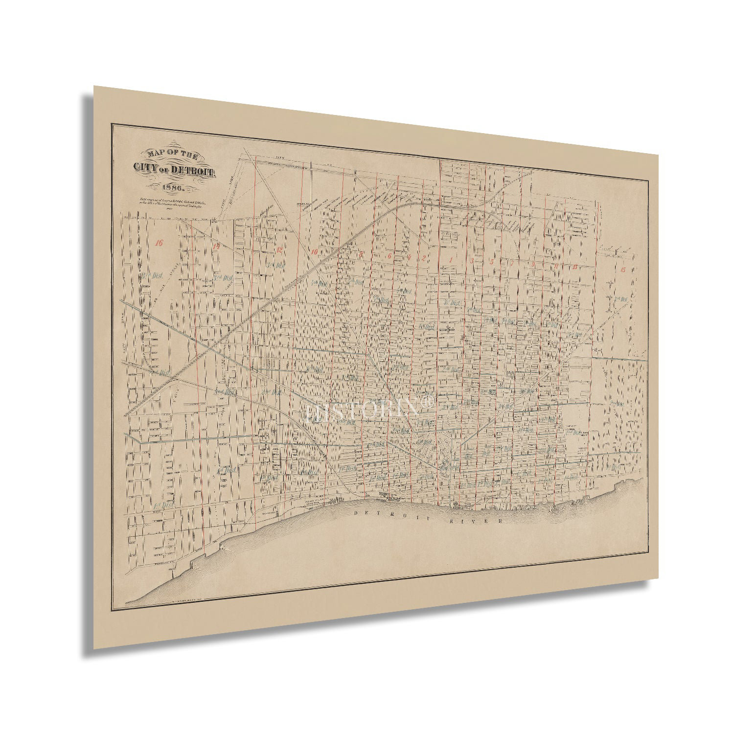 Williston Forge 1886 Detroit Michigan Map - Vintage Detroit Map - Old ...