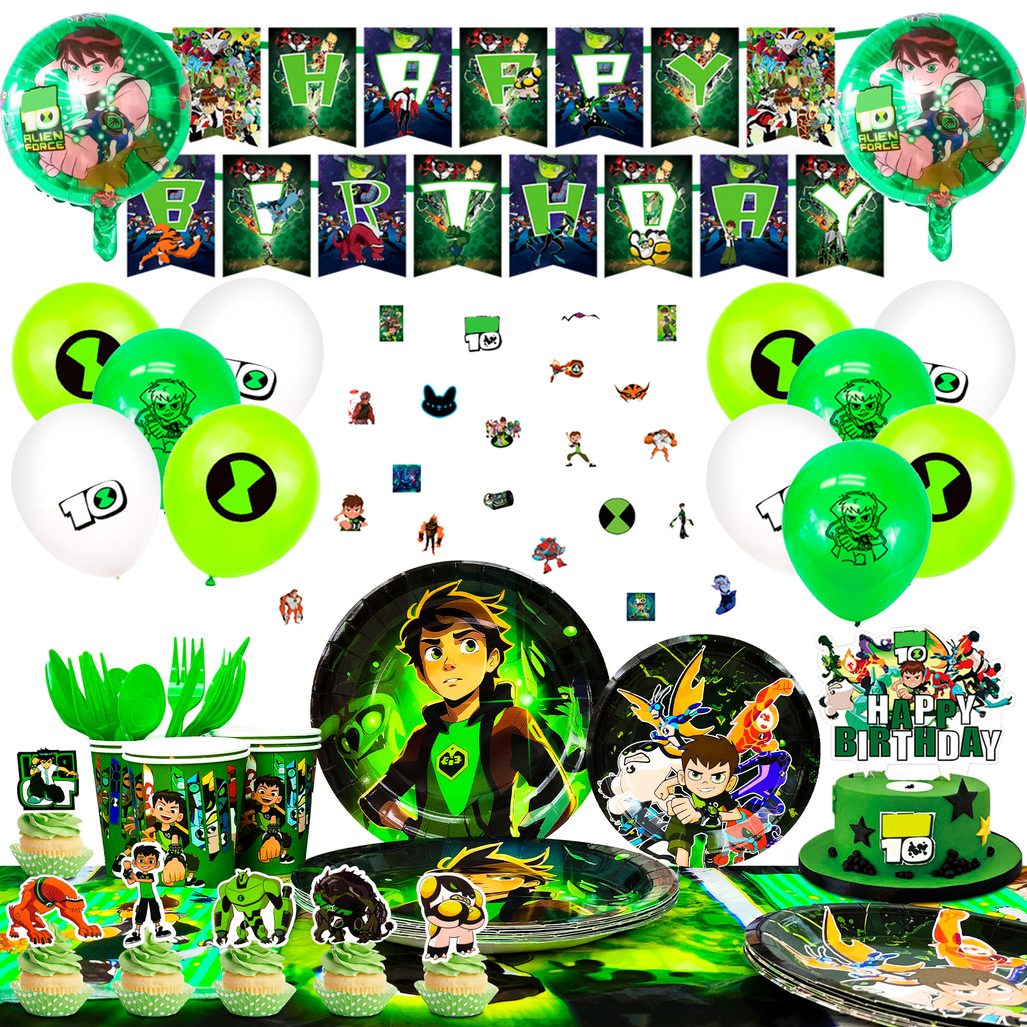 The Party Aisle™ Ben-10 Themed Birthday Party Supplies,163pcs Cartoon ...
