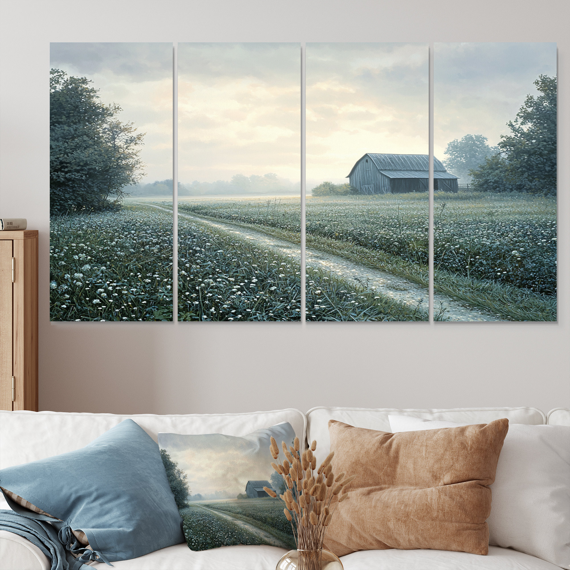 August Grove Barn Farm Photo Morning Dew - Farmhouse Wall Decor Set ...