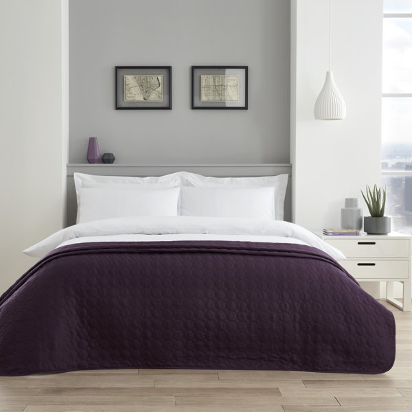 Heather Coloured Padded Bedspread | Wayfair.co.uk