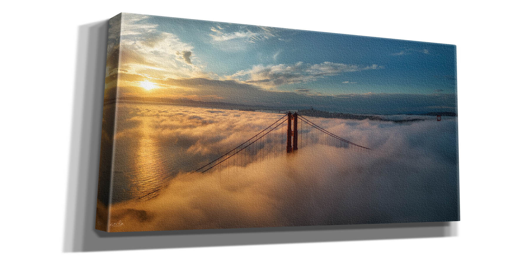 Latitude Run® 'Golden Gate Bridge At Sunrise' by Martin Podt Canvas ...