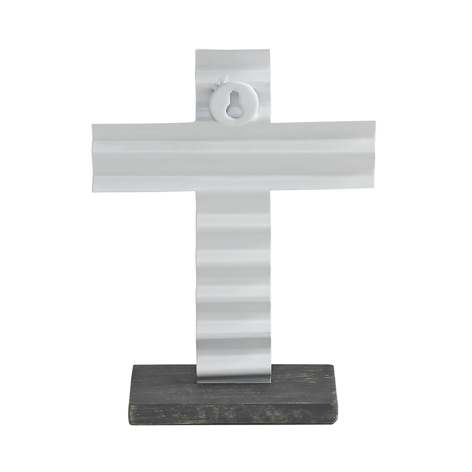 VHC Brands Celebrate Grace Metal Holy Cross w/ Wooden Base 8x6x2.3 ...