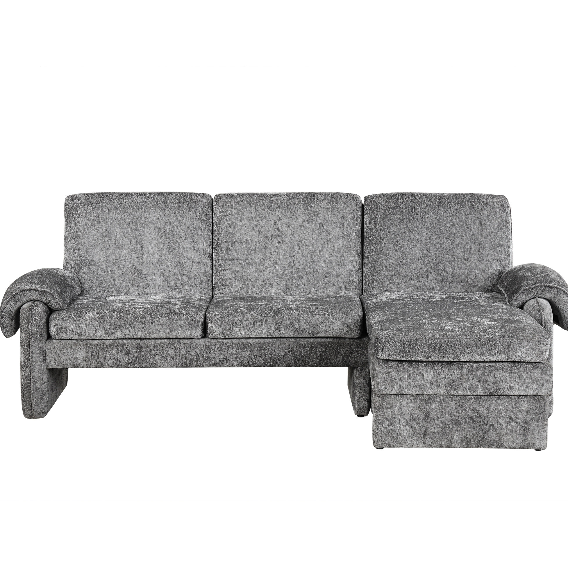 Latitude Run® Adjustable Futon Couch With Reversible Chaise ...