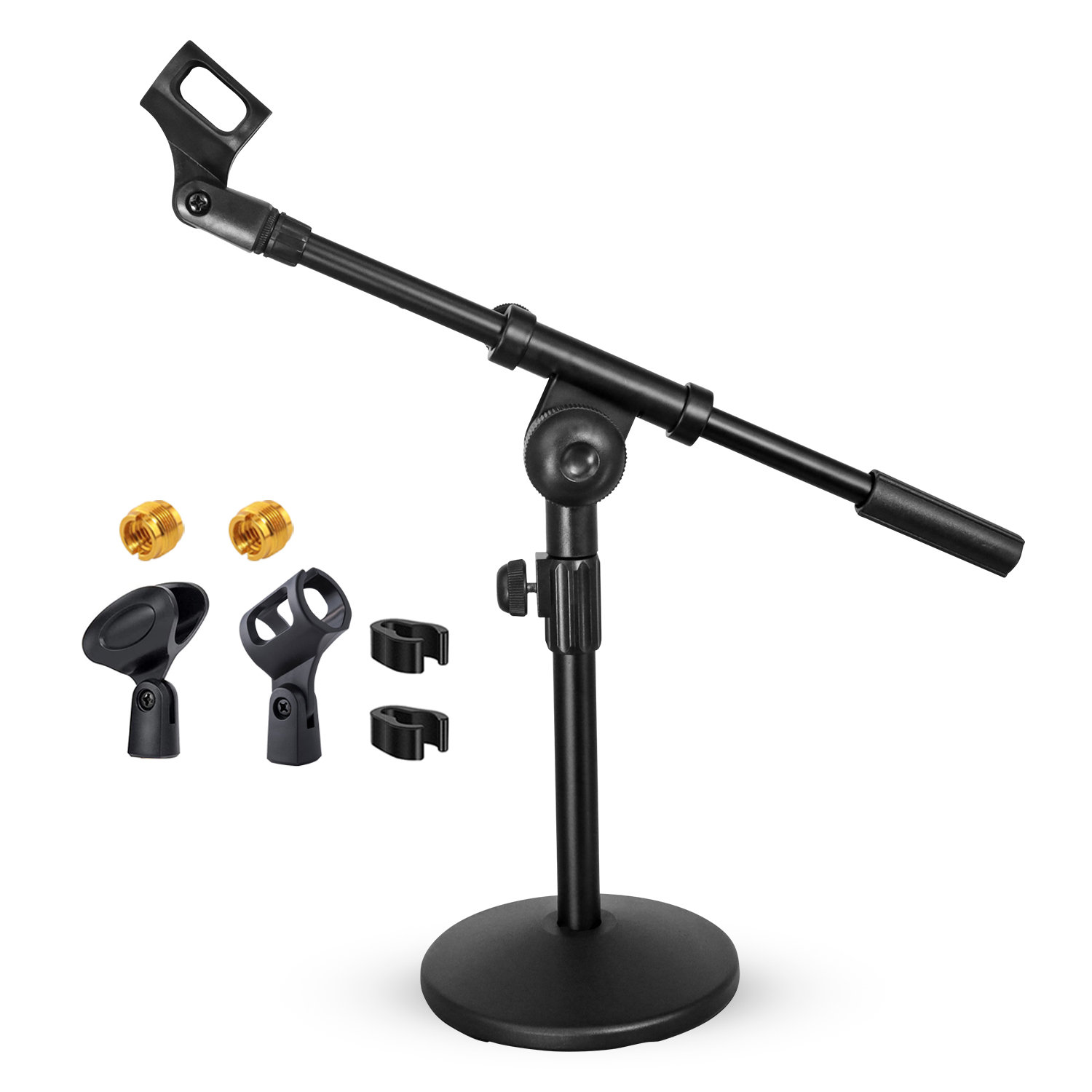 5 Core Desk Microphone Stand Round Base Adjustable Height Extendable ...