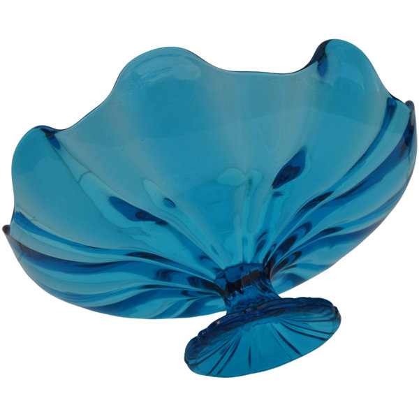 The Moroccan Room Mid-century Handblown Blue Glass Centerpiece | Perigold
