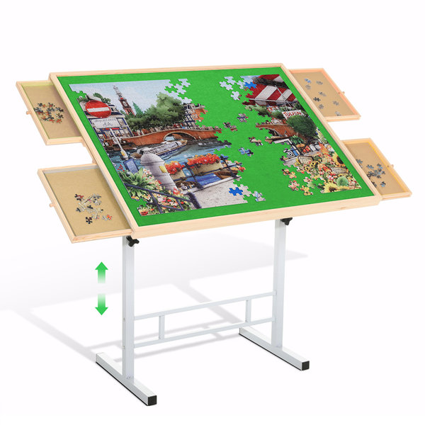 Fanwer Jigsaw Puzzle Table with Drawers and Metal Legs for 1500 Pcs ...