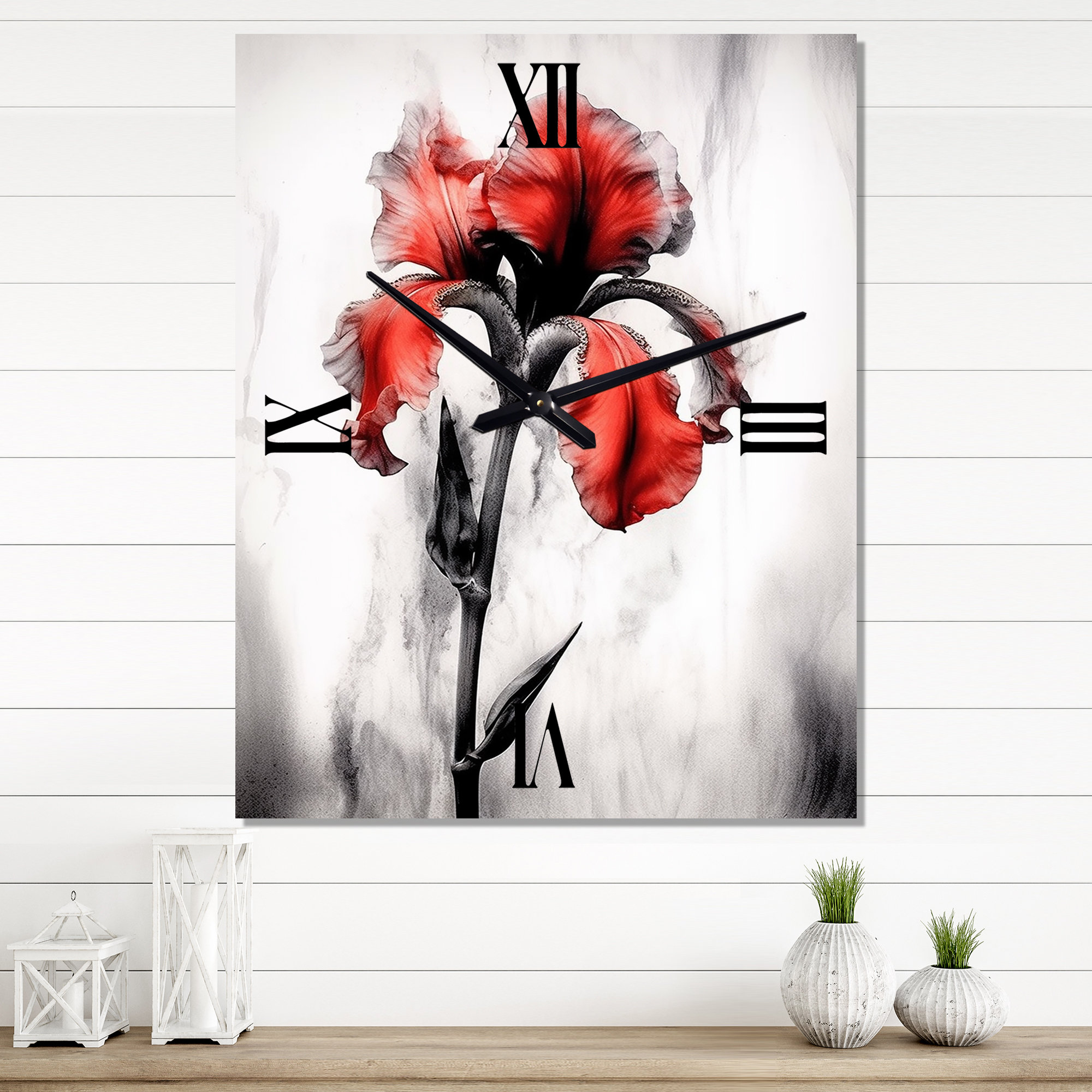 Latitude Run® Red Black Iris Petal I - Floral Wall Clock - Wayfair Canada