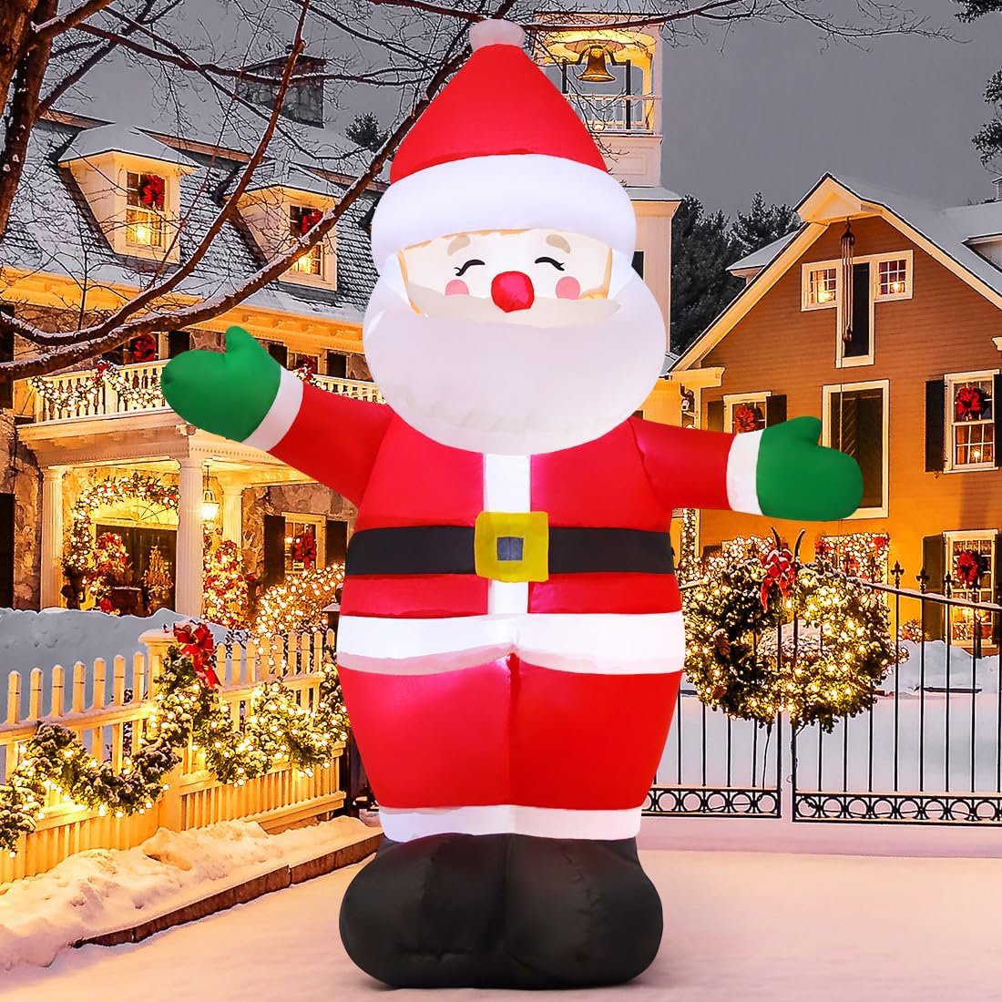 GOOSH Christmas Inflatable 5FT Inflatable Santa Claus Outdoor Santa ...