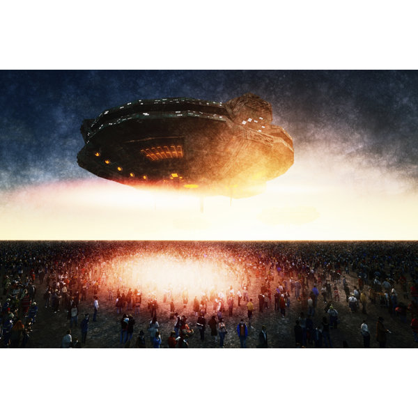 17 Stories UFO Hovering Over People by Gremlin - No Frame Art Prints on ...