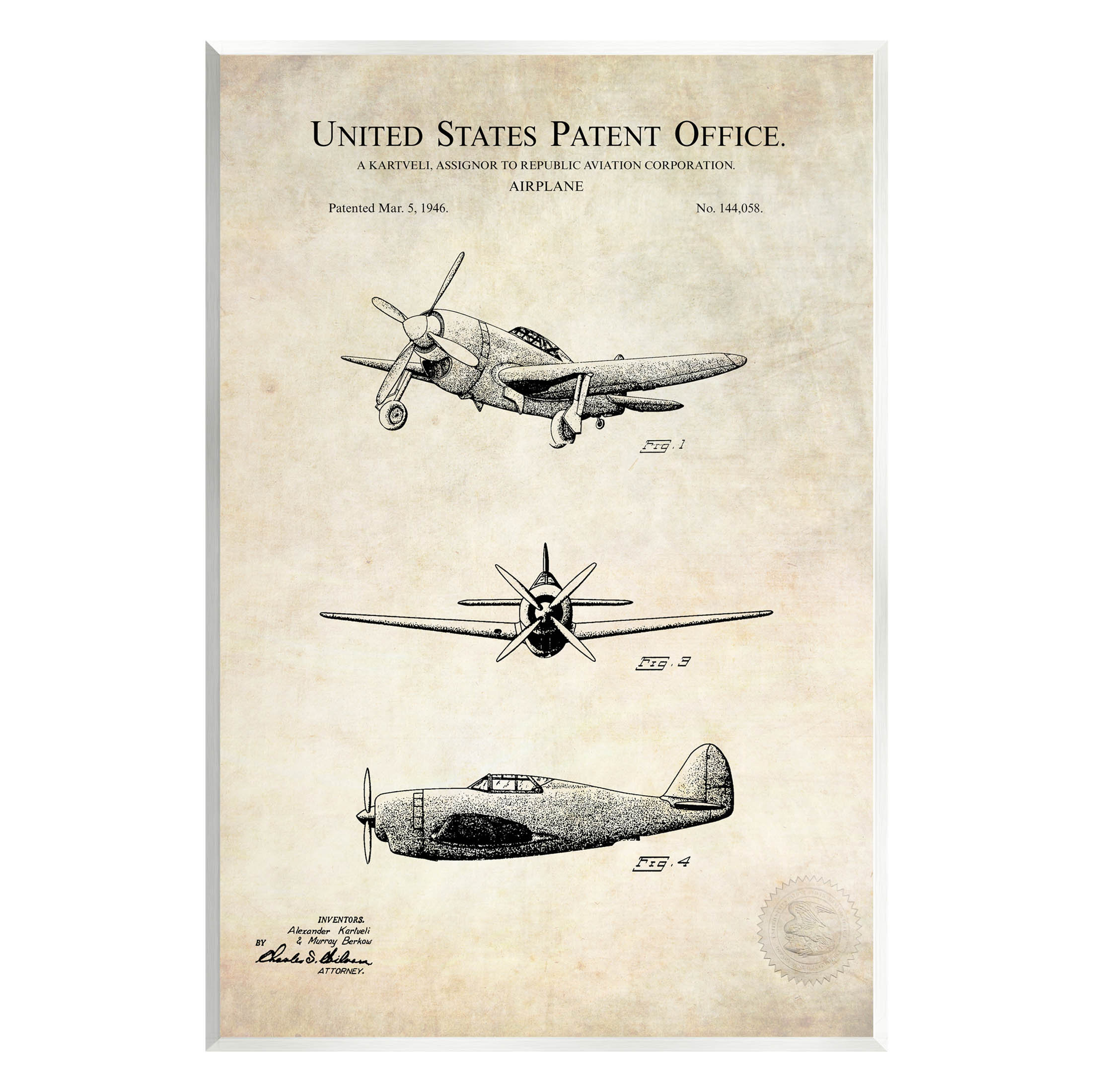 Stupell Industries Historic Aircraft Patent Vintage by Karl Hronek ...
