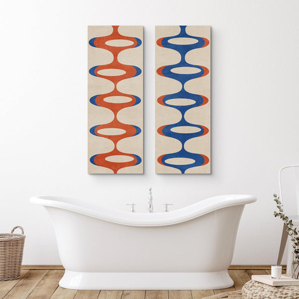 IDEA4WALL Polygon Collage On Canvas 2 Pieces Print | Wayfair