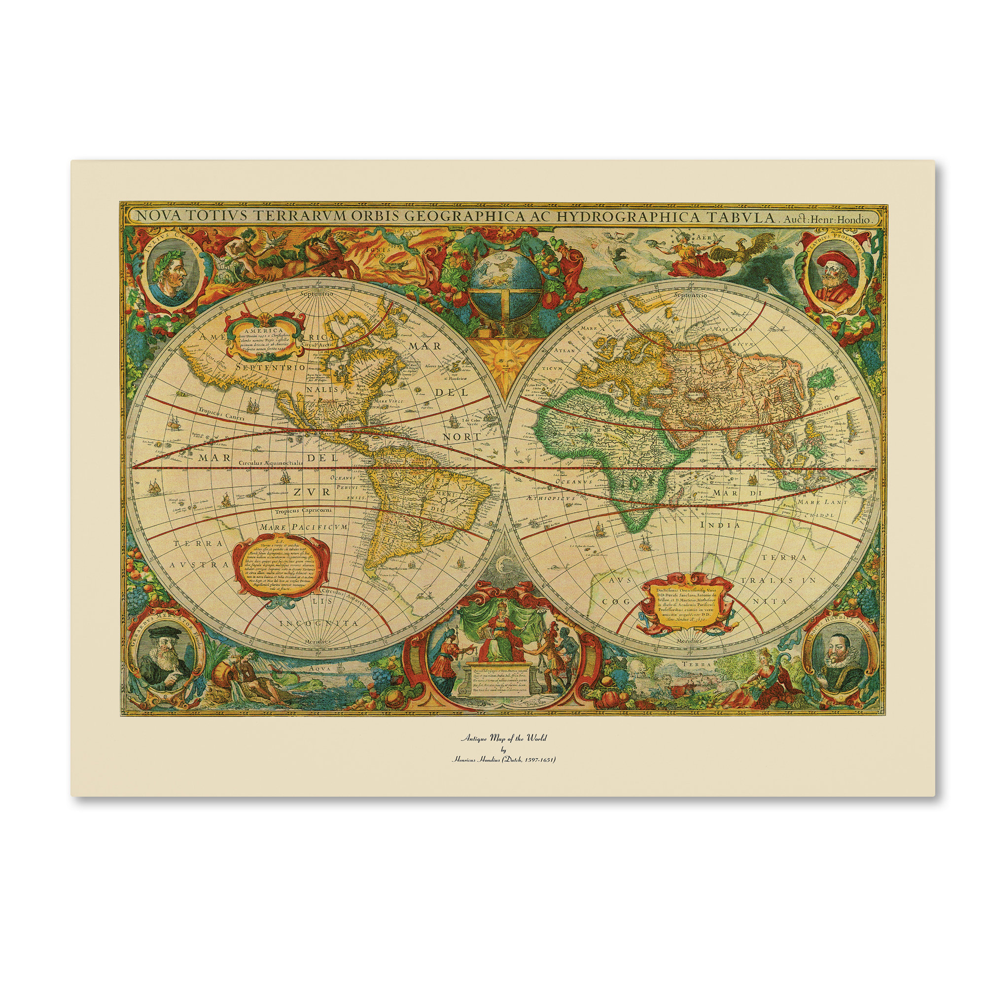Trademark Fine Art "Old World Map Painting - Extra Large Artwork ...