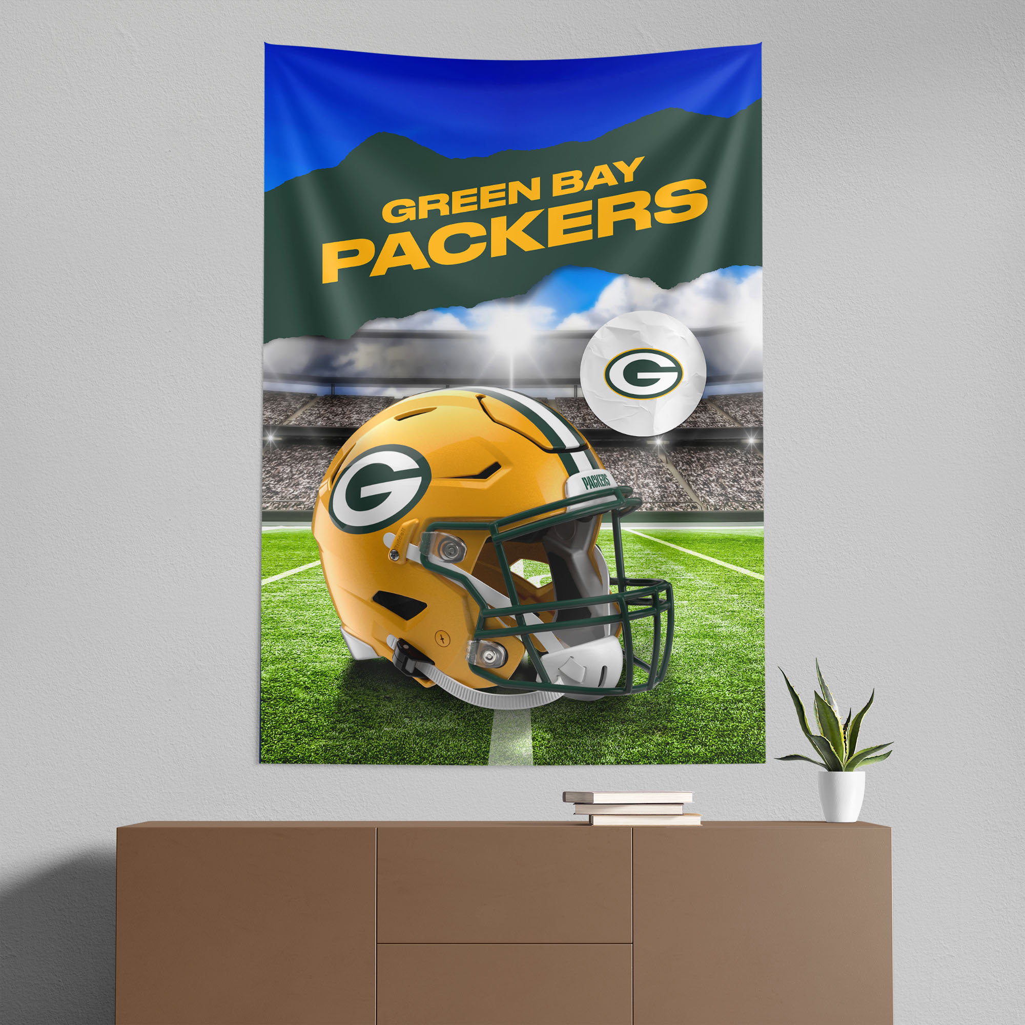 Northwest Green Bay Packers NFL Midfield Wall Hanging Tapestry 40 x 57 ...