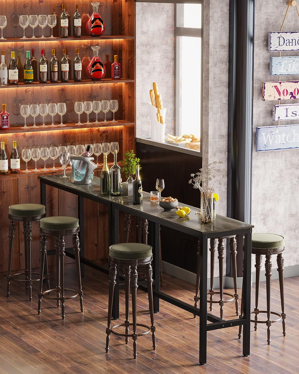 17 Stories Bar Table, Bar Height Pub Table, Counter Height Table With ...