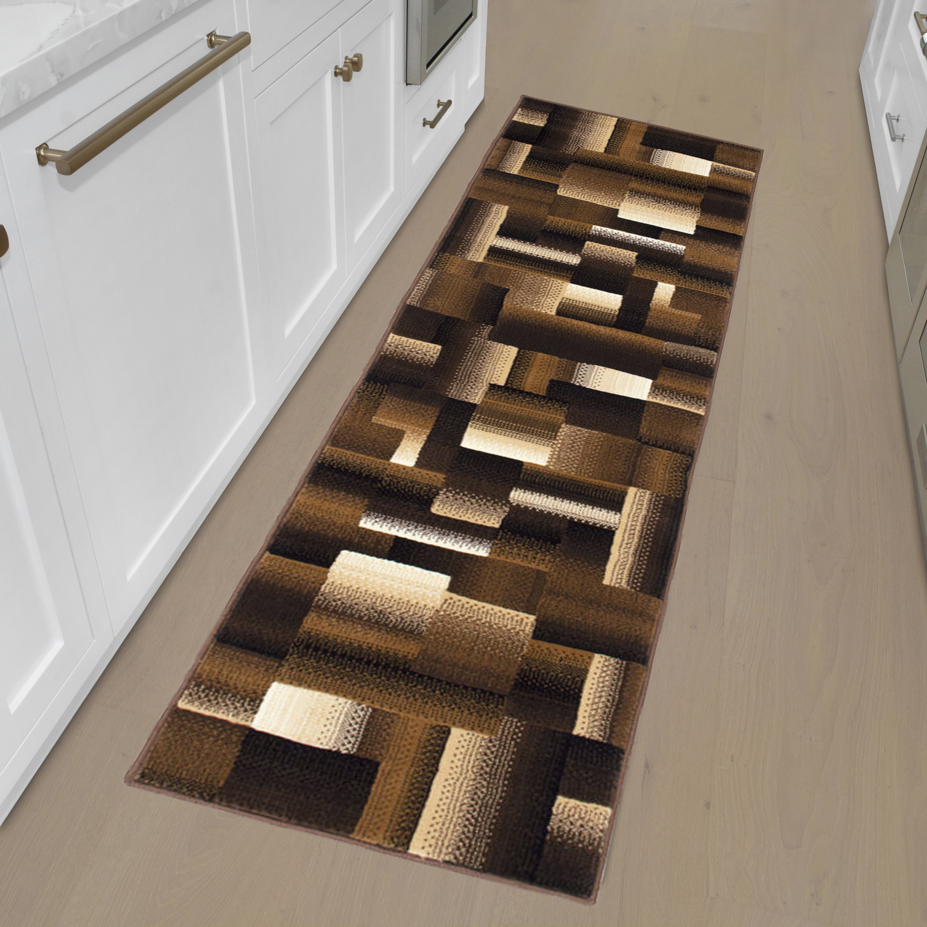 Ivy Bronx HR-Chocolate Brown/ Beige/ Mocha/ Black/ Abstract Area Rug ...