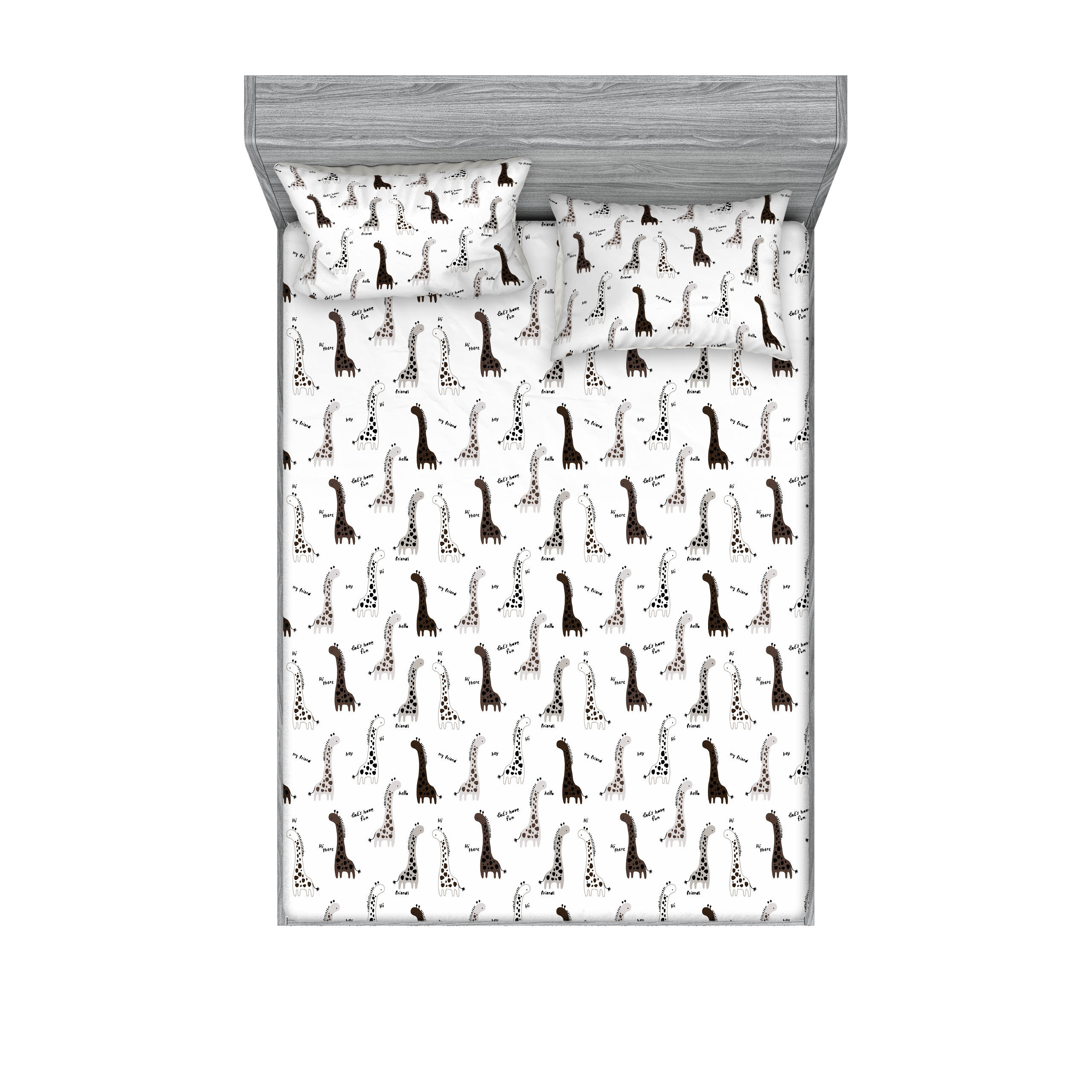 Ambesonne Fitted Sheet & Sham Set | Wayfair