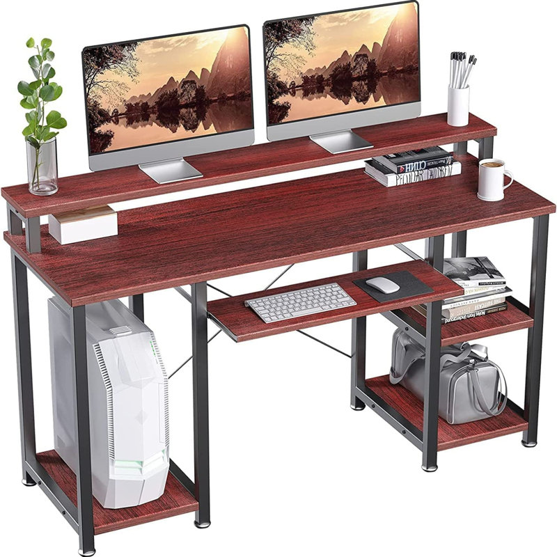 17 Stories Clivden 47" Wide Computer Desk Studying Writing Table with ...