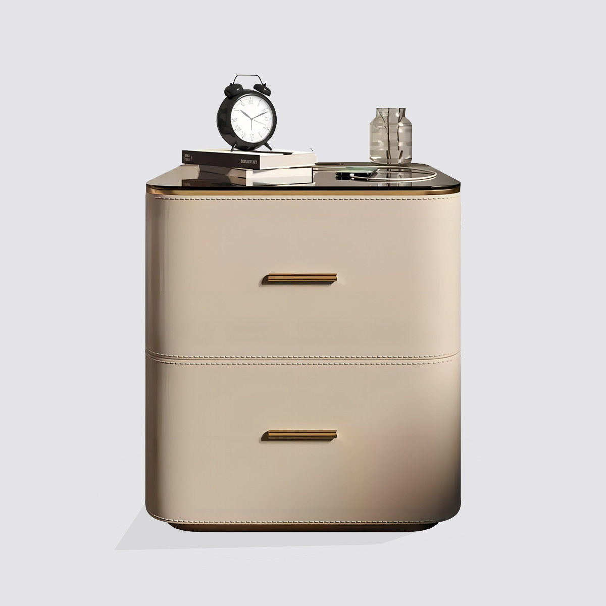 STONE DRAGON TILE ARTS LLC Modern Simple Solid Wood Leather Glass Face ...