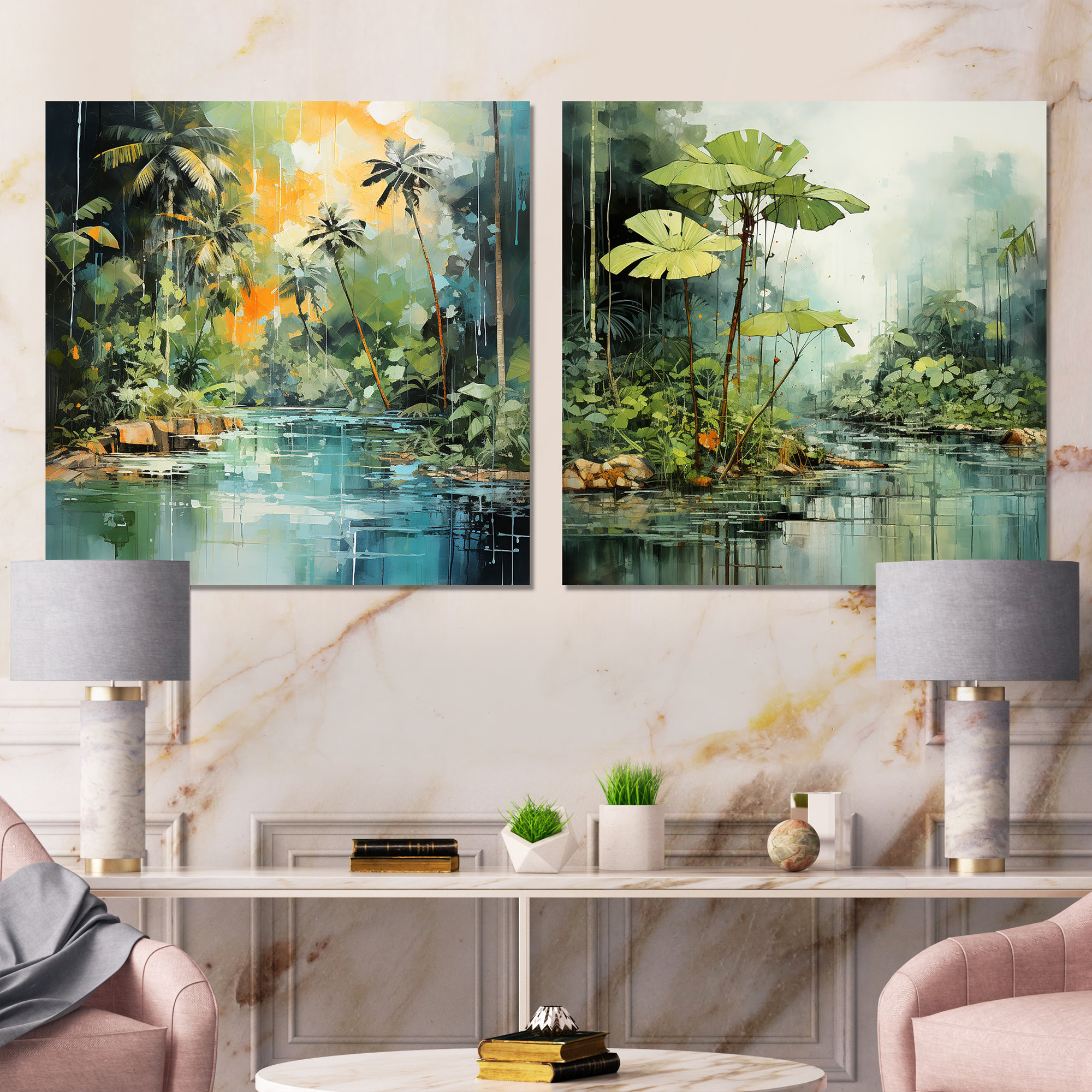 Bay Isle Home™ Tropical Jungle River I - Coastal Tropical Canvas Wall ...